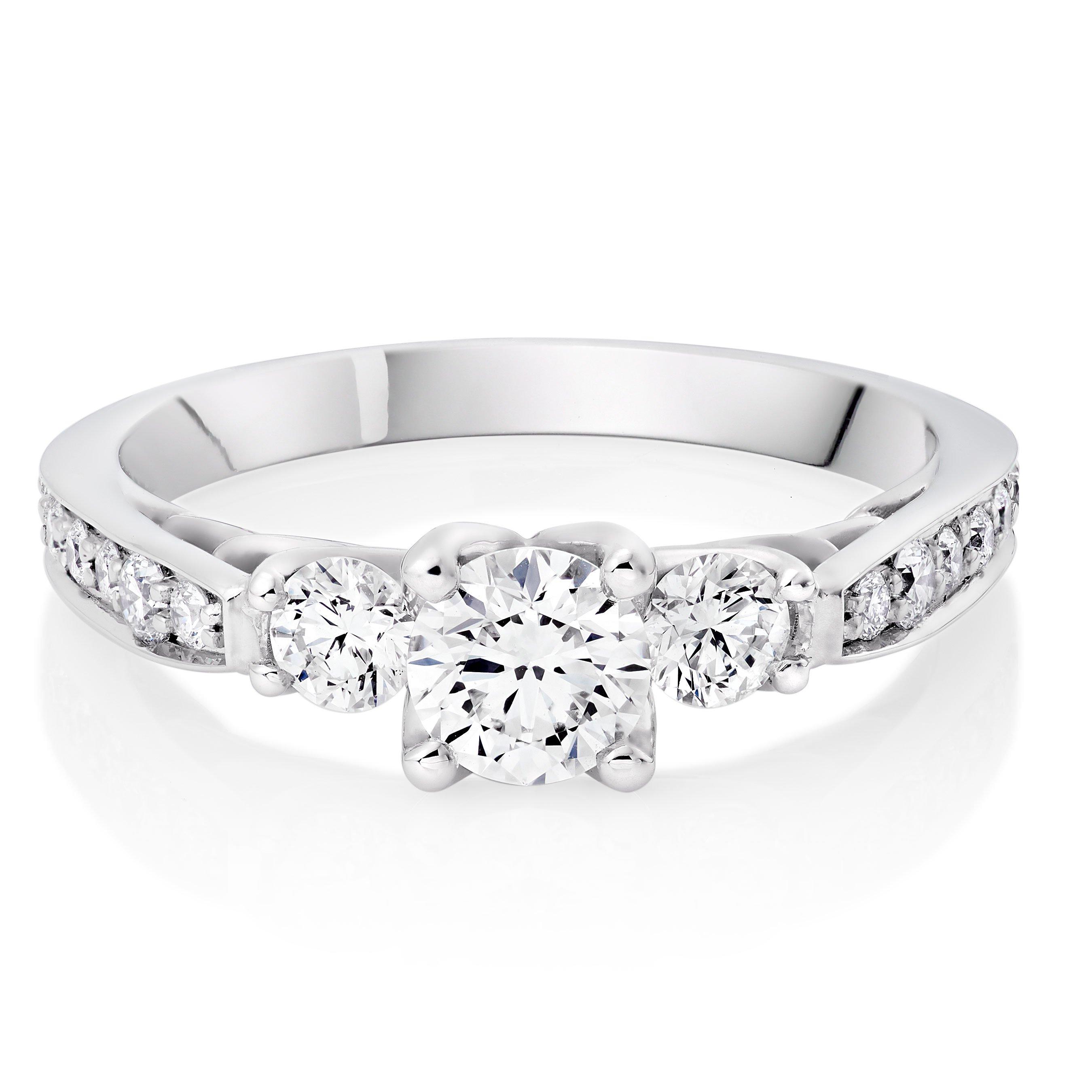Maple Leaf Diamonds Eternal Flame 18ct White Gold Three Stone Diamond Ring | 0122098 ...