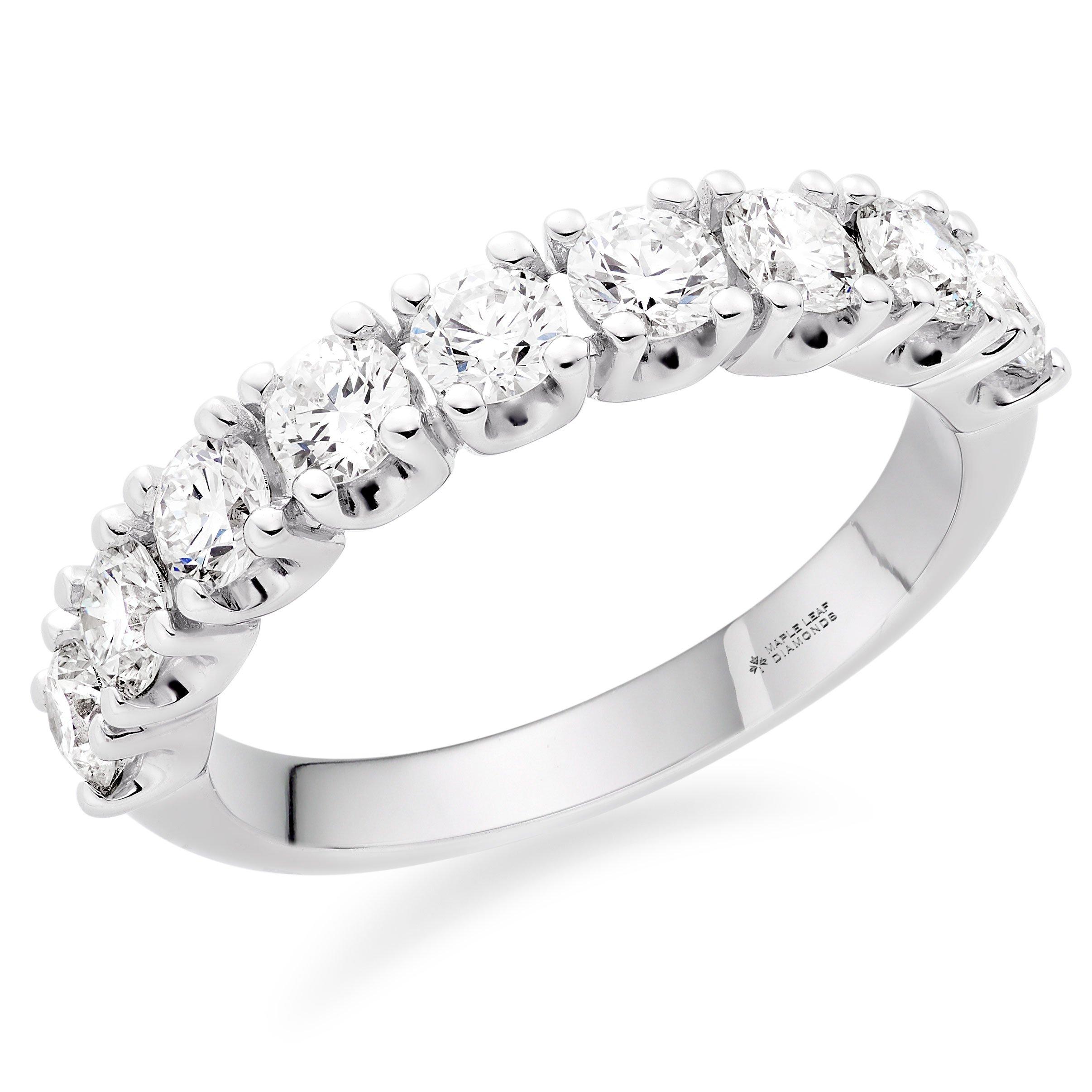 Maple Leaf Diamonds 18ct White Gold Half Eternity Diamond Ring ...