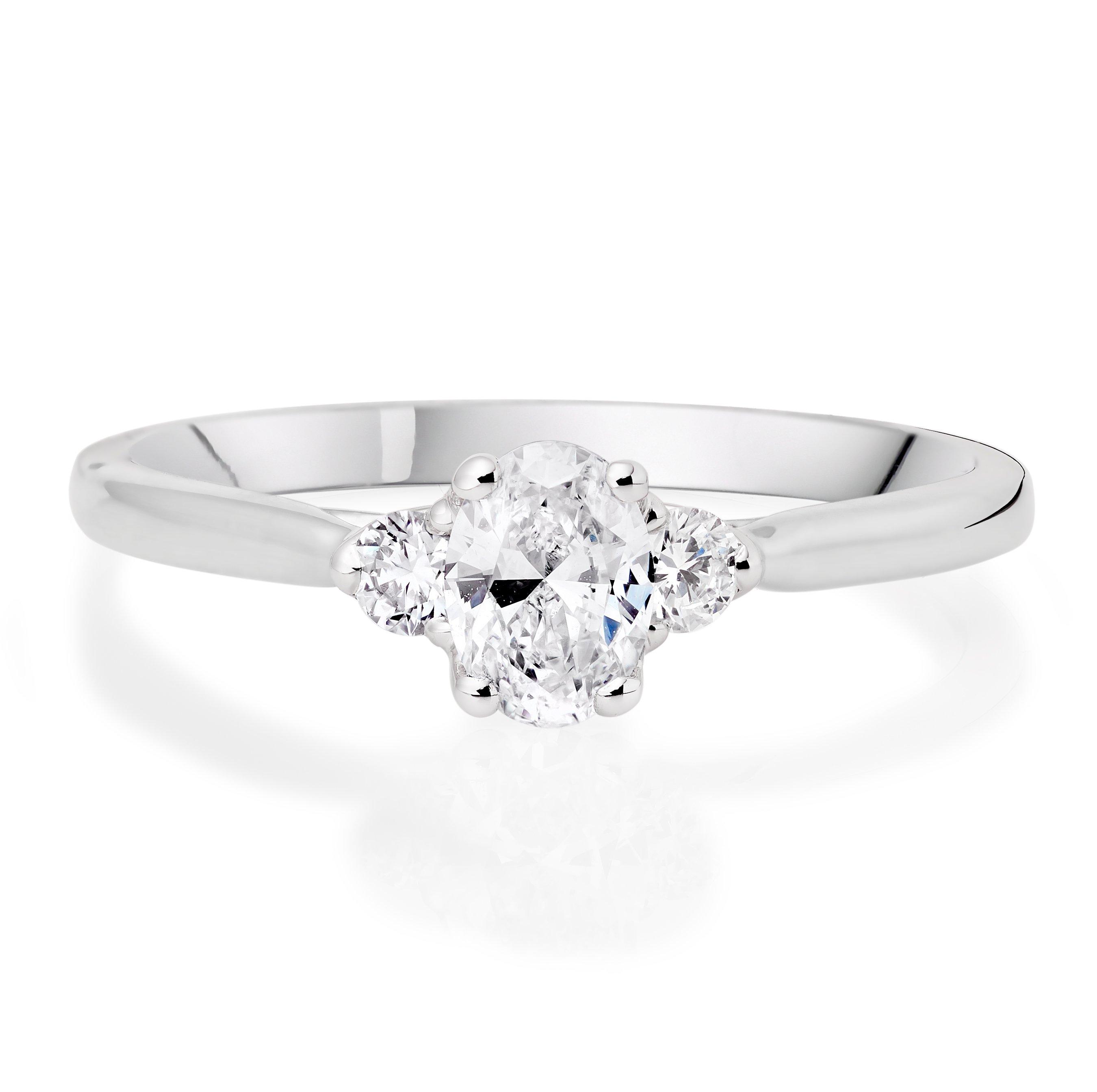 Maple Leaf Diamonds Eternal Flame 18ct White Gold Diamond Three Stone Ring | 0139737 ...