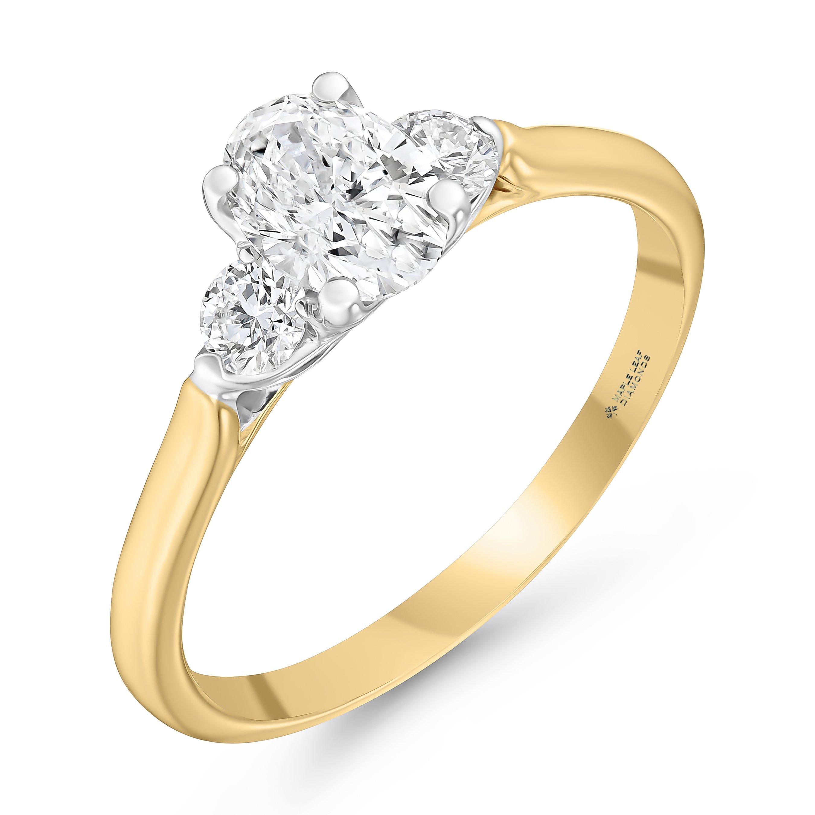 Maple Leaf Diamonds Eternal Flames 18ct Yellow Gold Diamond Oval-Shaped ...