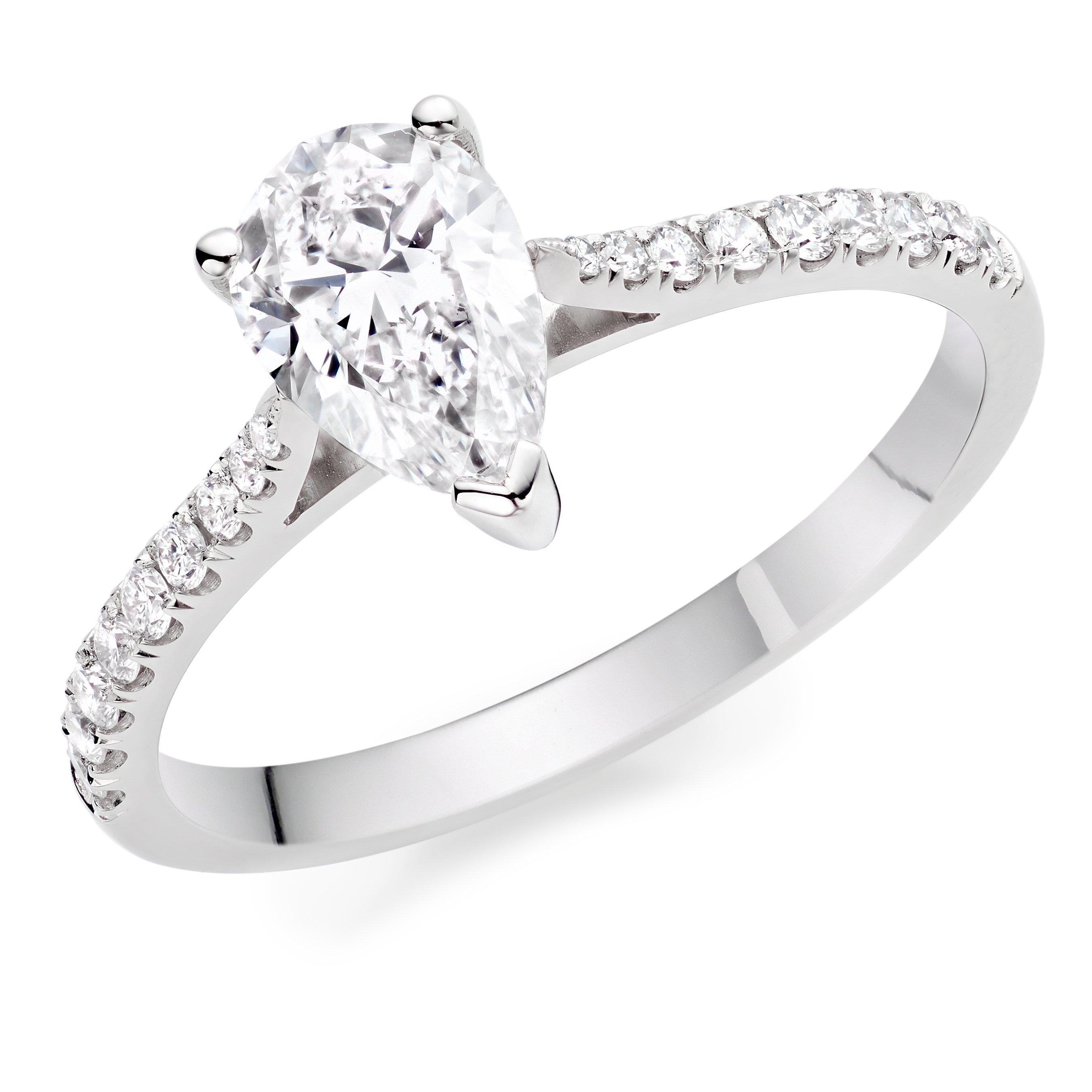 Once Platinum Diamond Pear Shaped Solitaire Engagement Ring | 0148872 ...