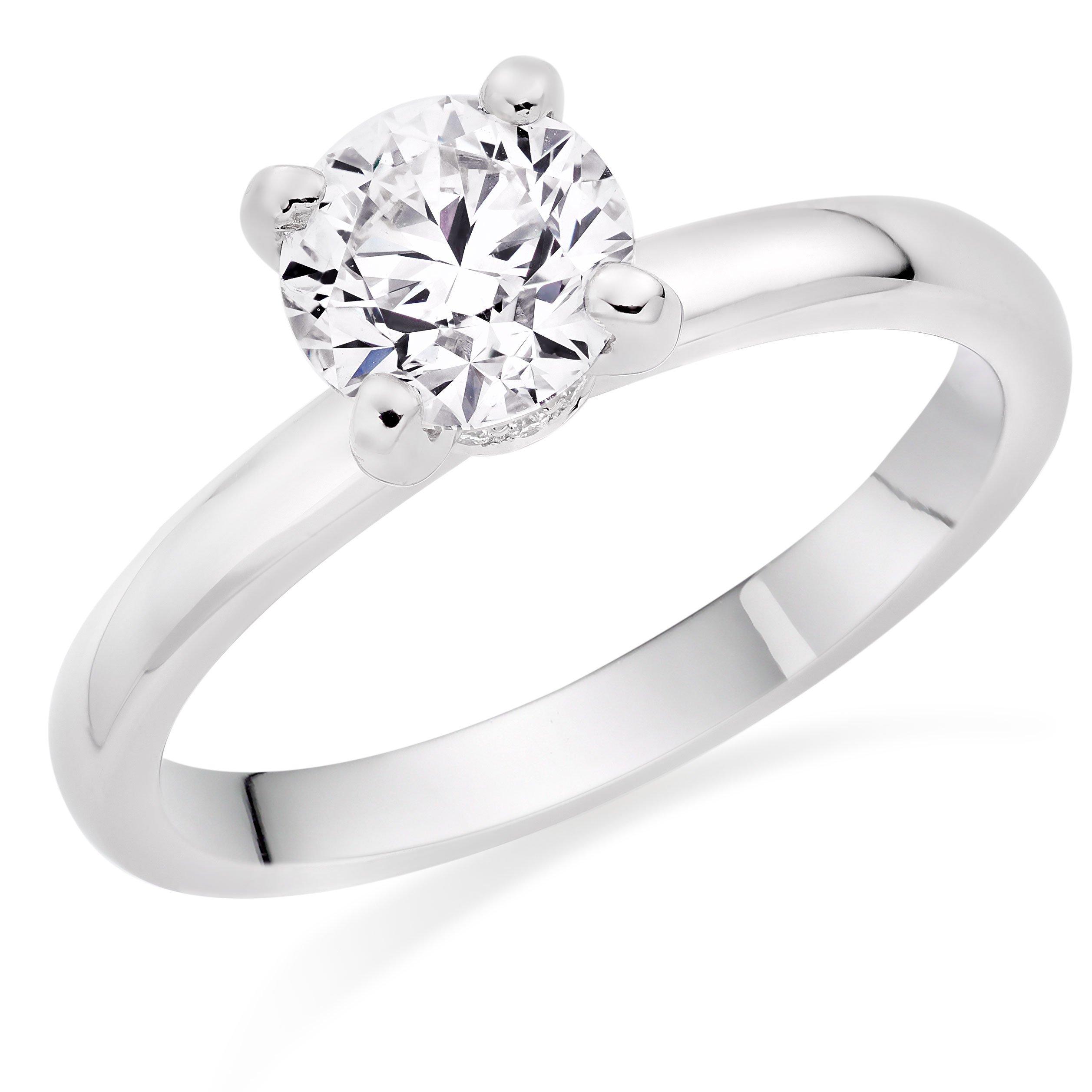 Beaverbrooks Once Platinum Diamond Hidden Halo Solitaire Engagement ...