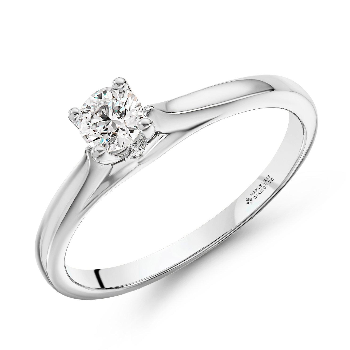 Maple Leaf Diamonds Geometrics 18ct White Gold Diamond Solitaire ...