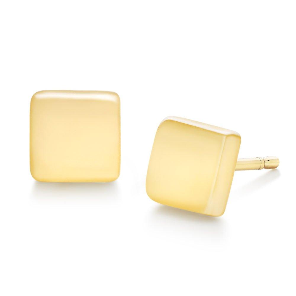 9ct Yellow Gold Square Stud Earrings | 0103859 | Beaverbrooks the Jewellers