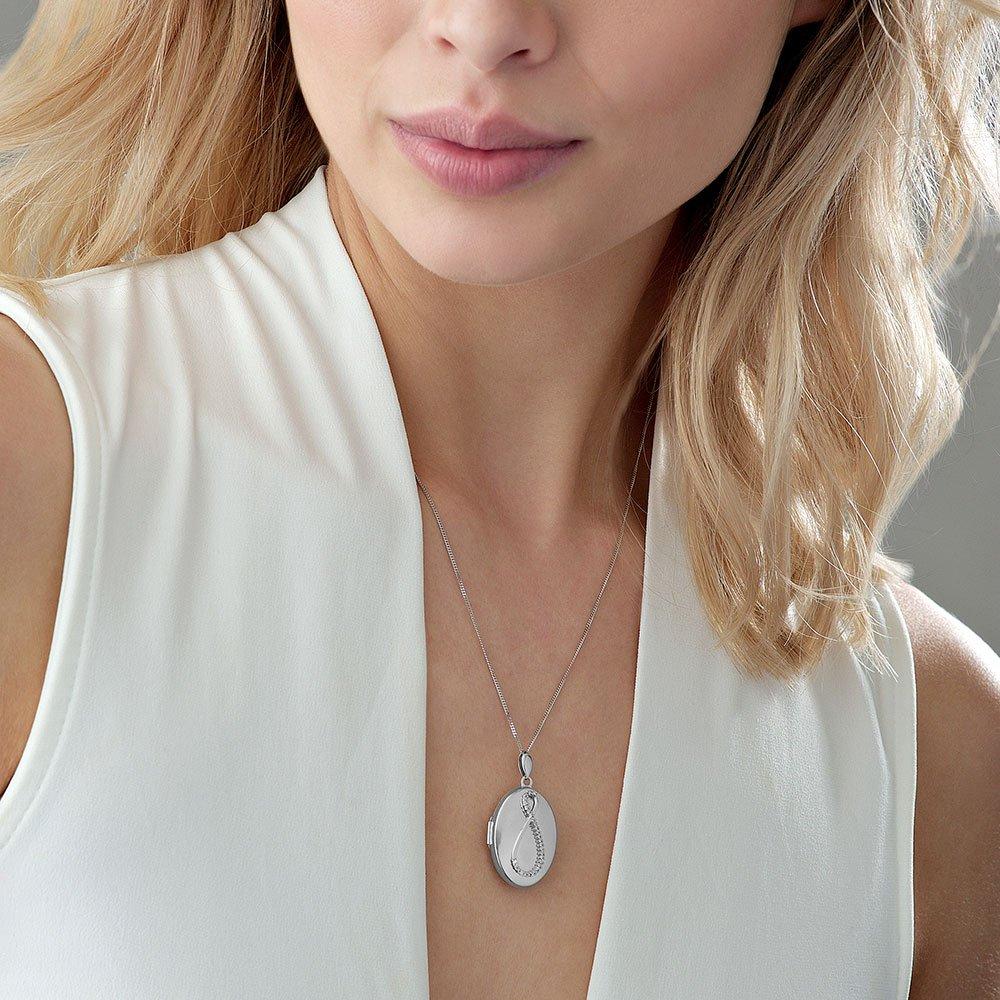 9ct White Gold Diamond Infinity Locket | 0116129 | Beaverbrooks the ...