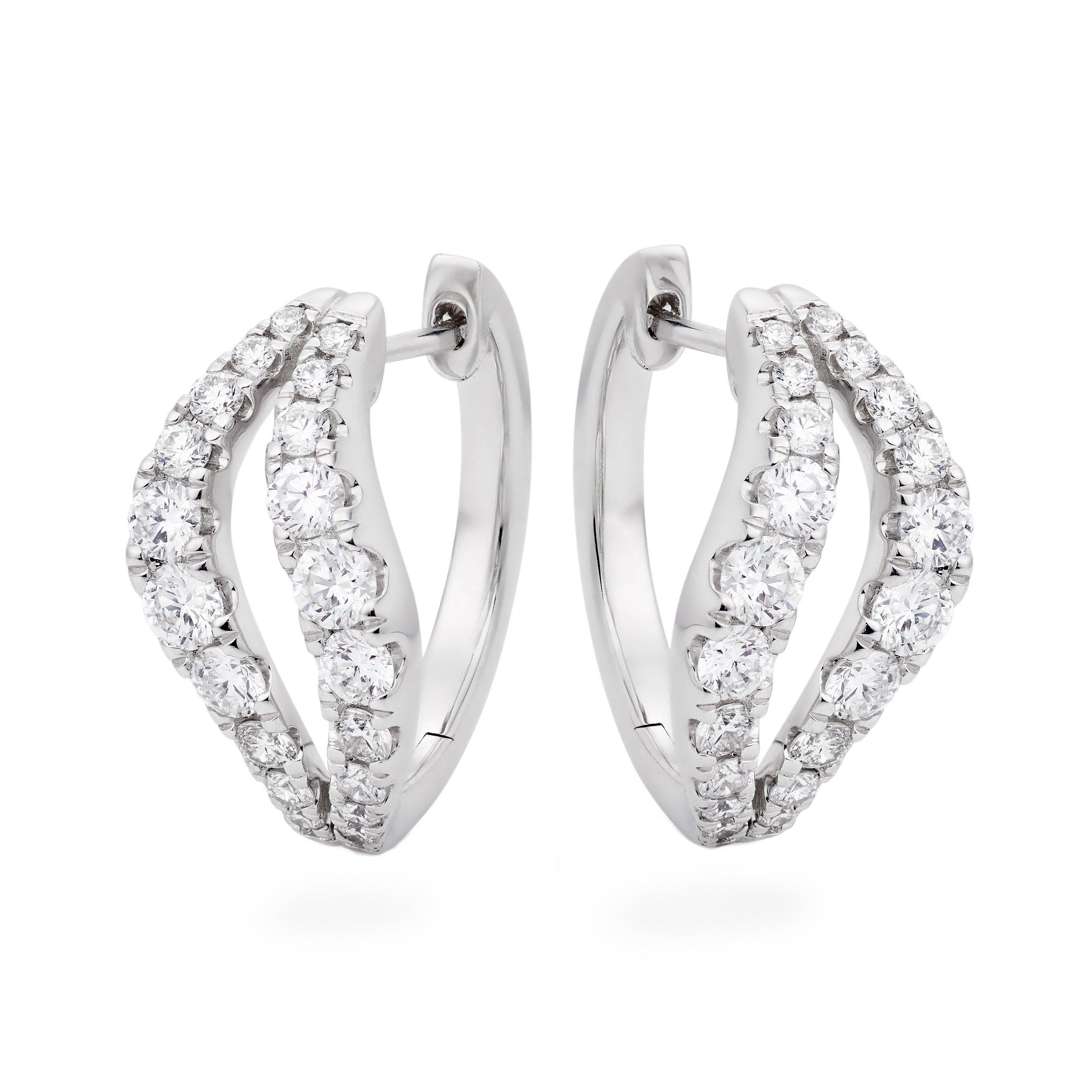 Beaverbrooks Essence 9ct White Gold Diamond Drop Earrings | 0132271 ...