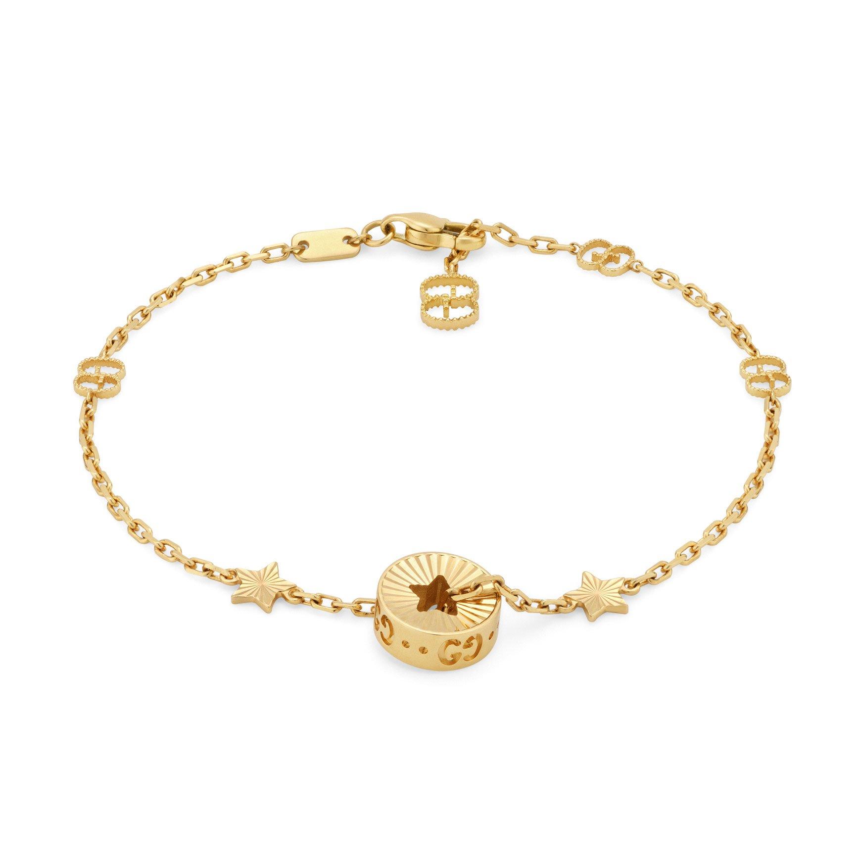 Gucci Icon 18ct Yellow Gold Star Bracelet 0133958 Beaverbrooks the Jewellers