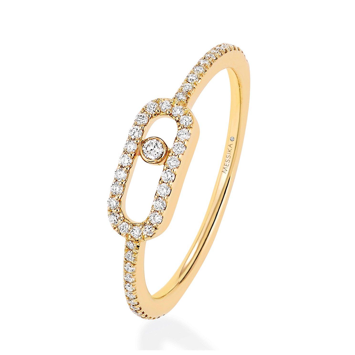 Messika Move Uno Pavé 18ct Yellow Gold Diamond Ring | 0143528 ...
