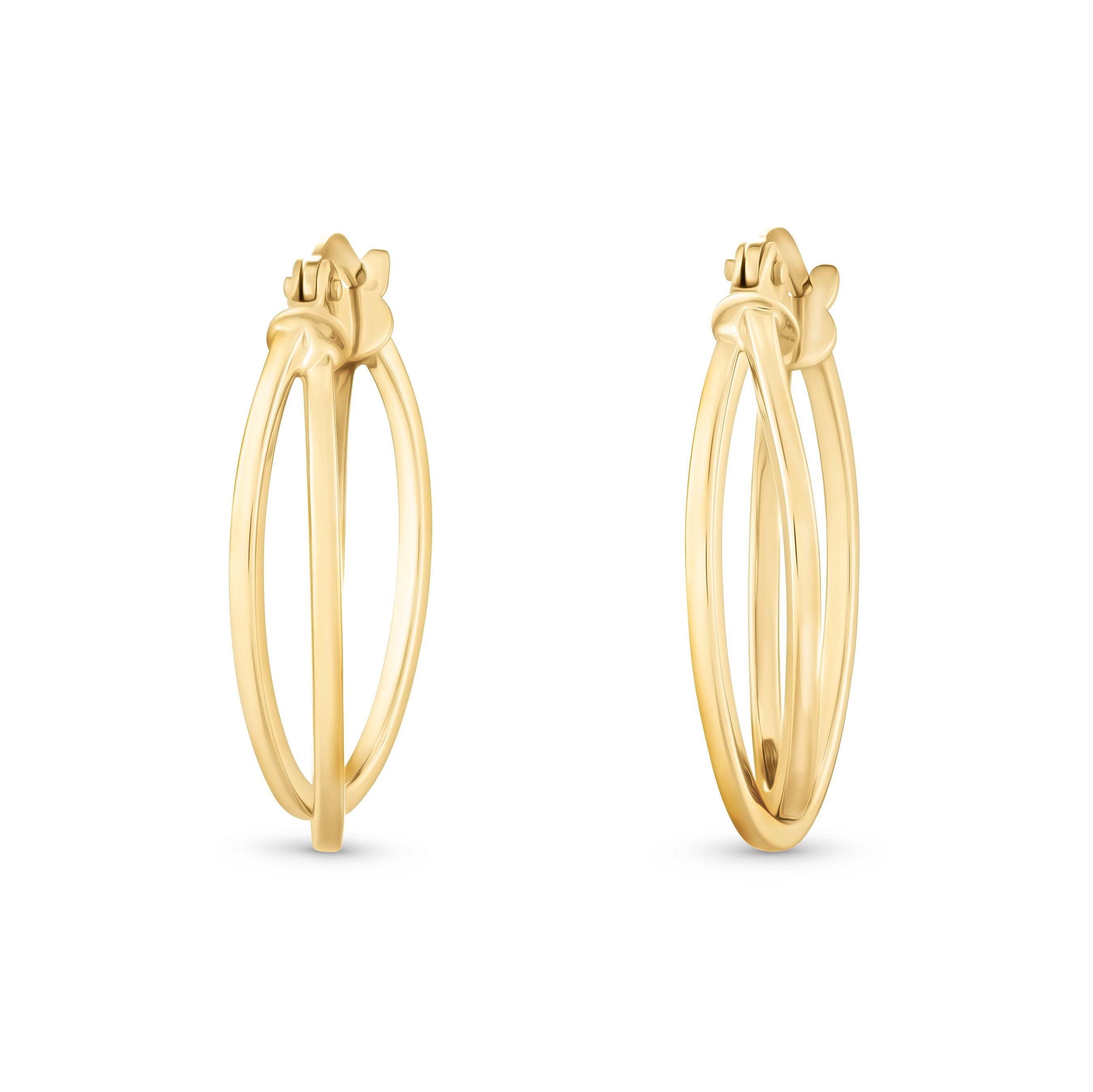 Beaverbrooks 9ct Yellow Gold Double Hoop Earrings | 0148299 | Beaverbrooks