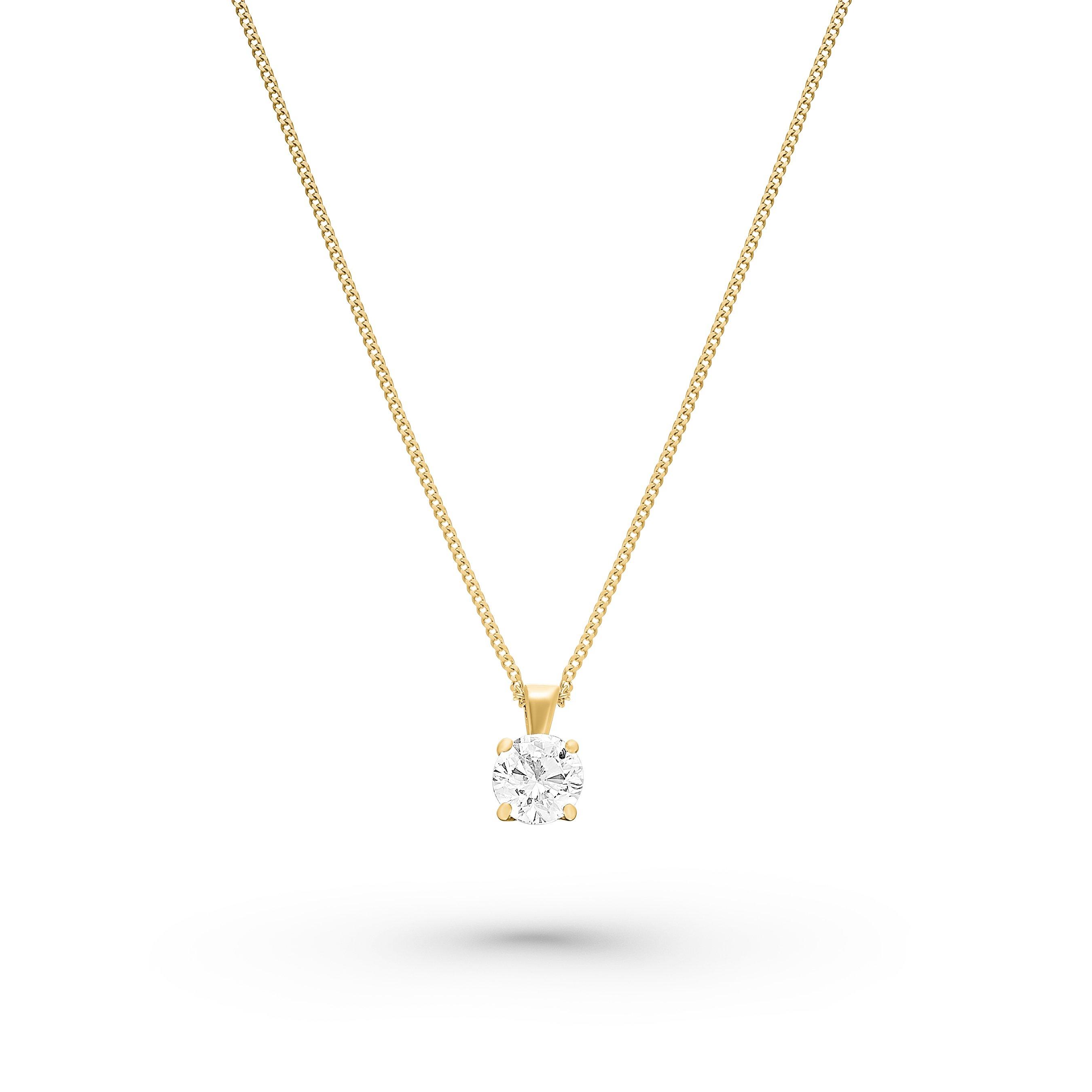Beaverbrooks Once 18ct Yellow Gold Diamond Solitaire Pendant | 0151759 ...