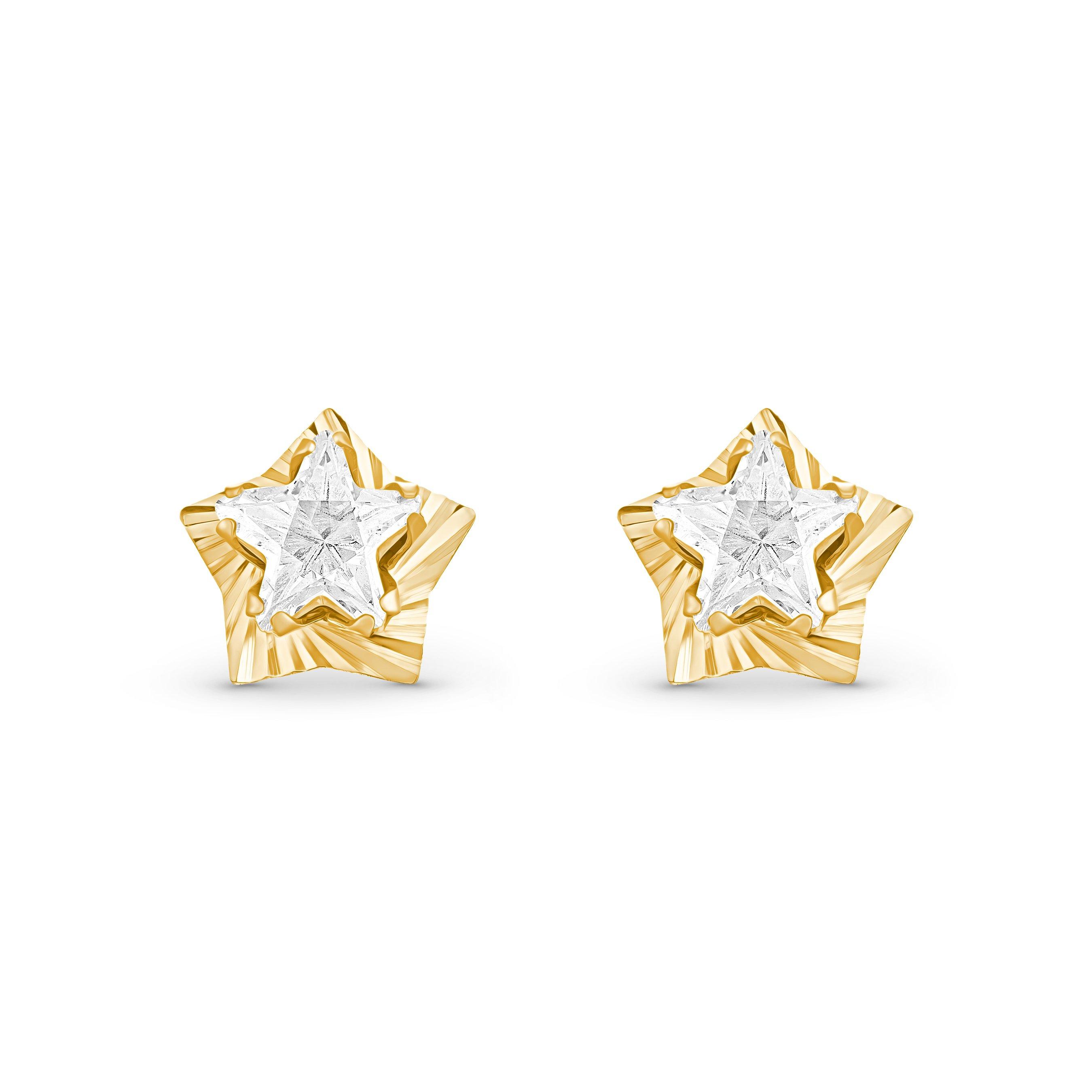 Beaverbrooks 9ct Yellow Gold Cubic Zirconia Star Stud Earrings | 0152111 | Beaverbrooks