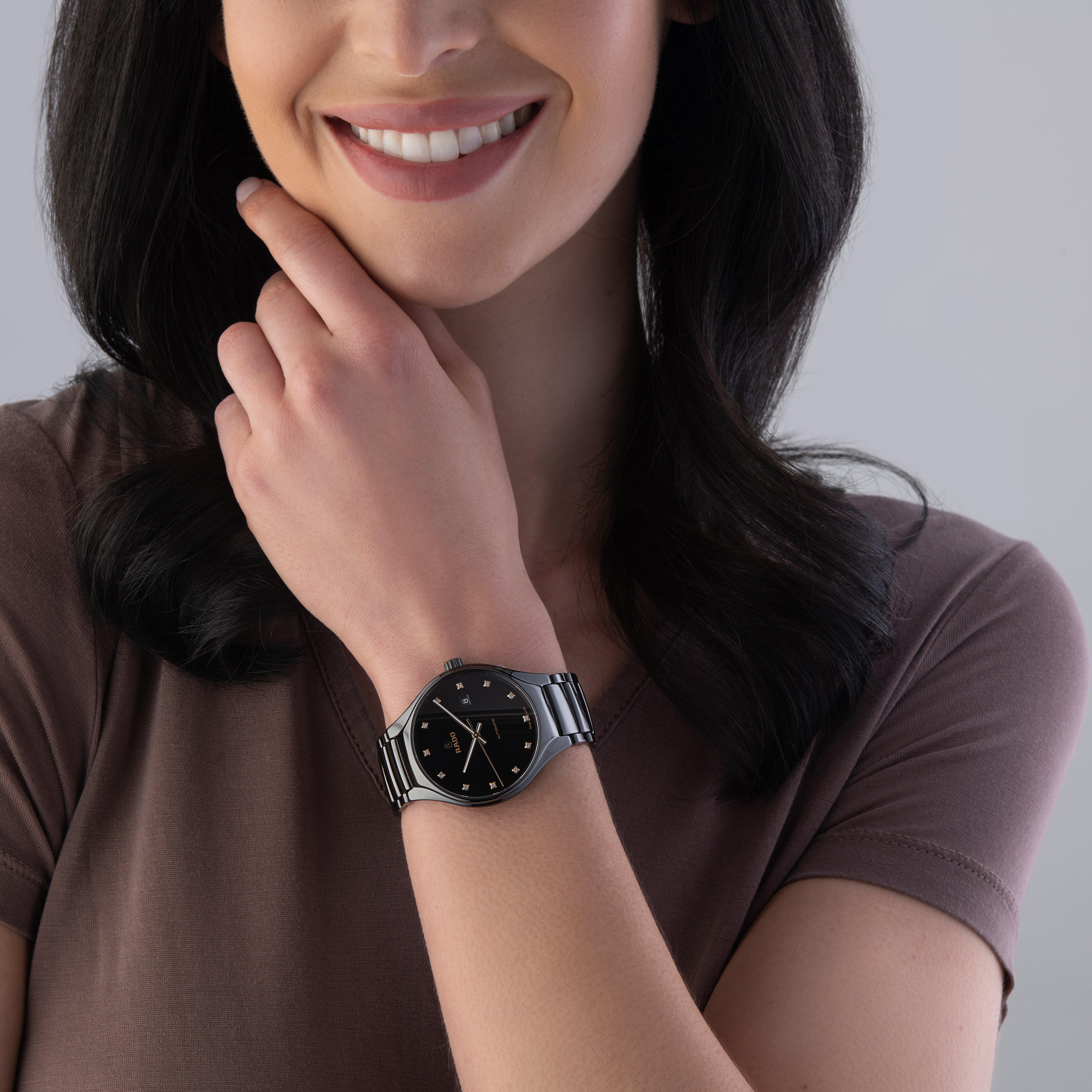 Rado True Round 40mm High-Tech Ceramic Diamond Automatic Watch ...