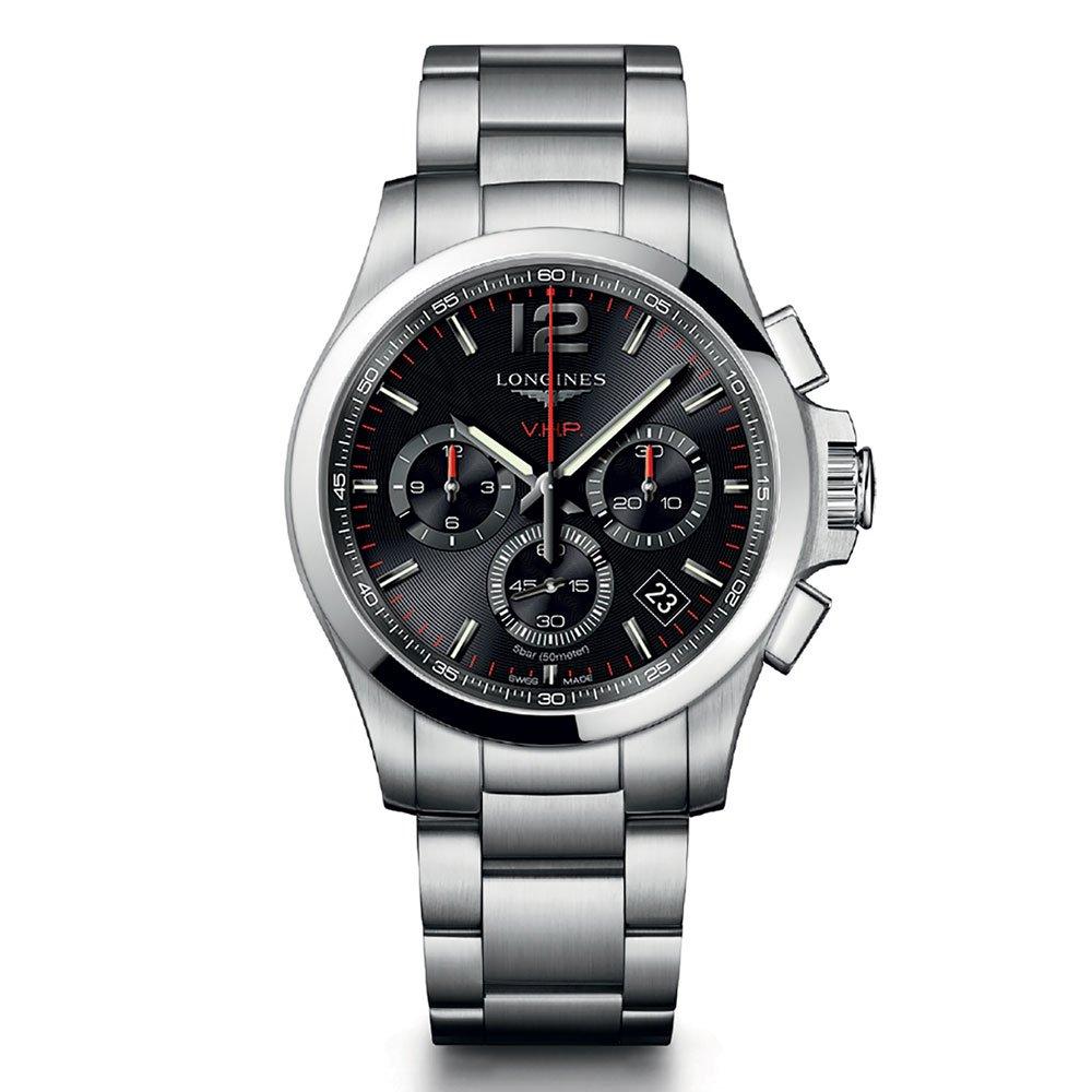 Longines Conquest V.H.P Chronograph Men's Watch L37174566 | Black, 42 ...
