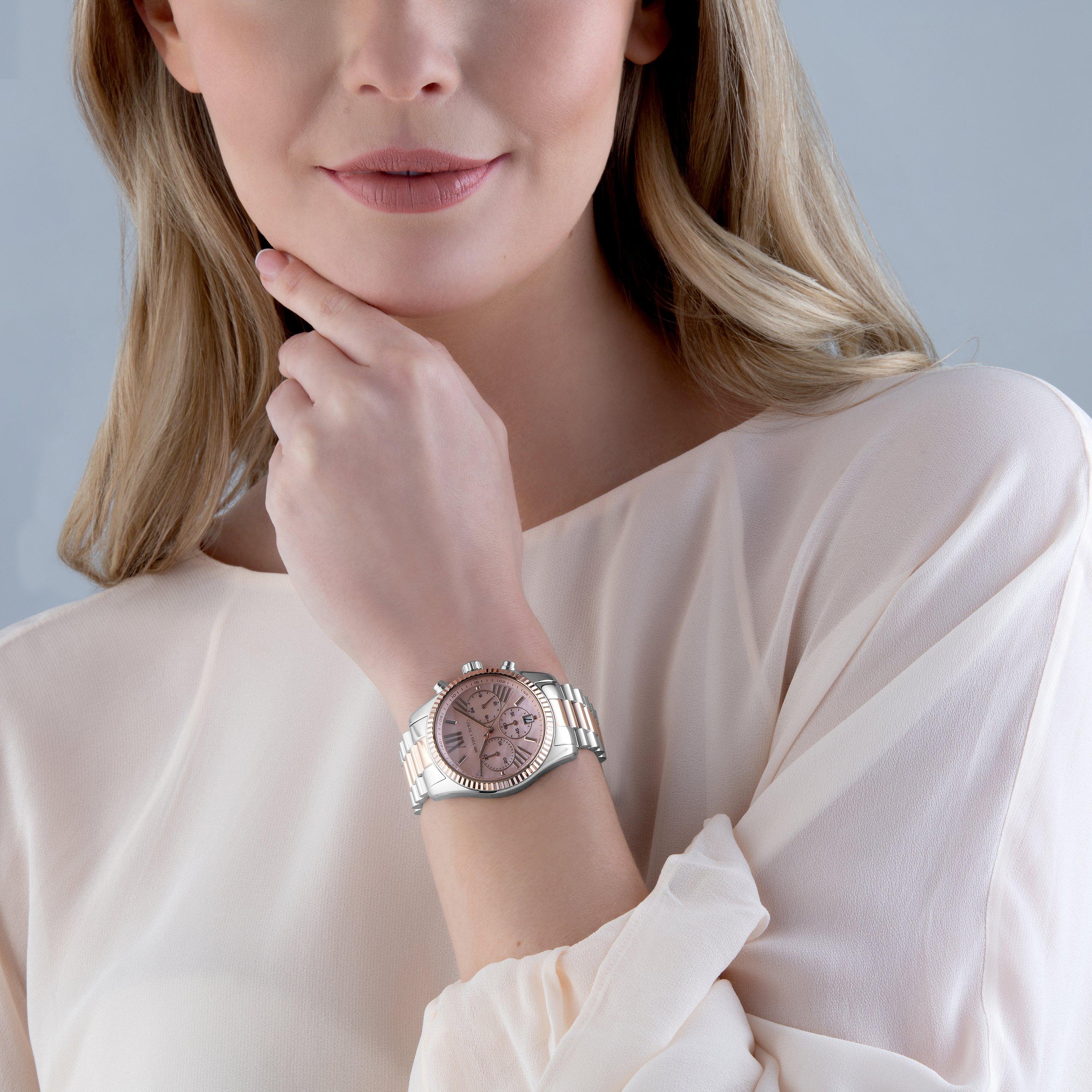 Michael Kors Two Tone Lexington Chronograph Ladies Watch MK7219 | 38 mm ...