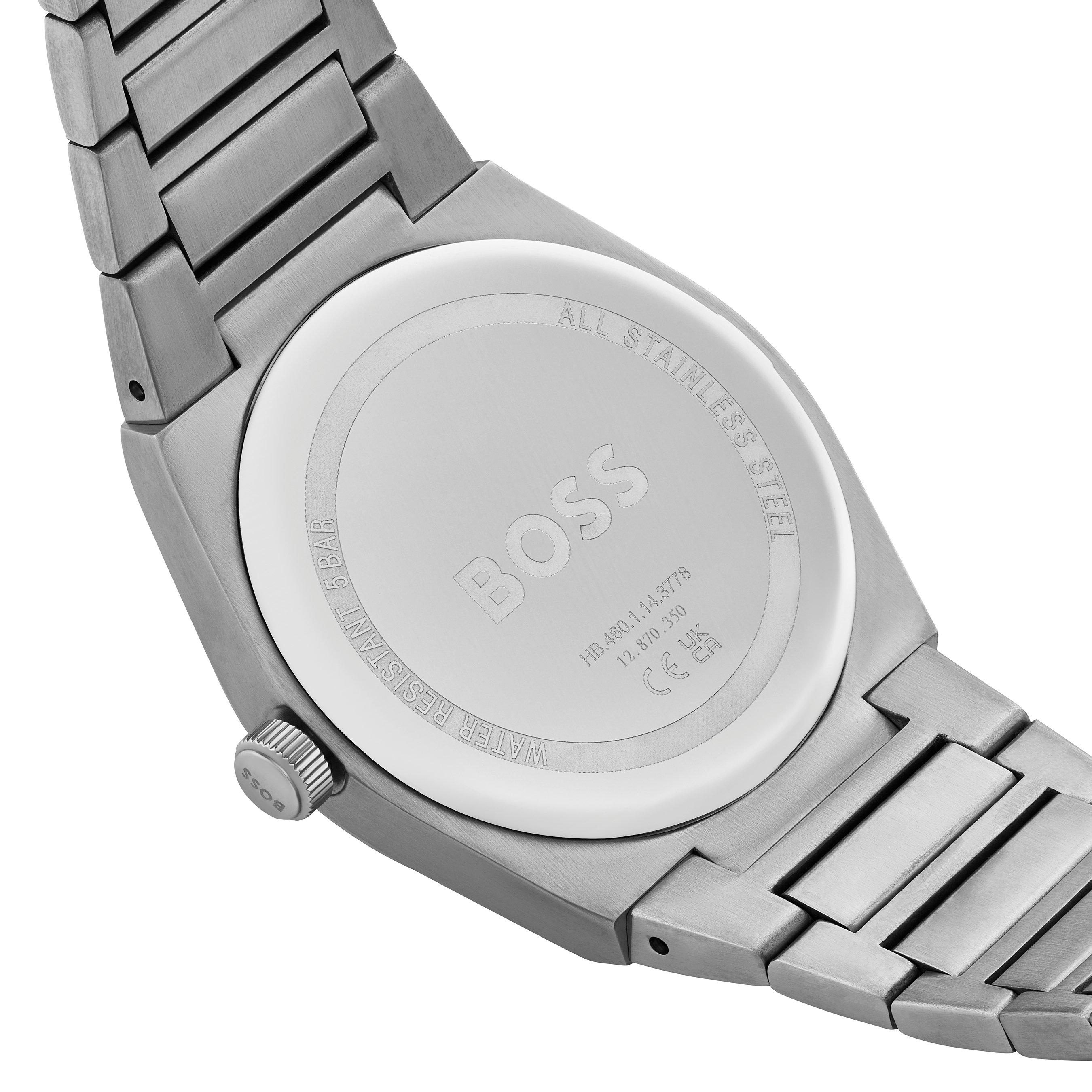 BOSS Steer Grey Stainless Steel Quartz Men’s Watch 1513992 | 42 mm ...