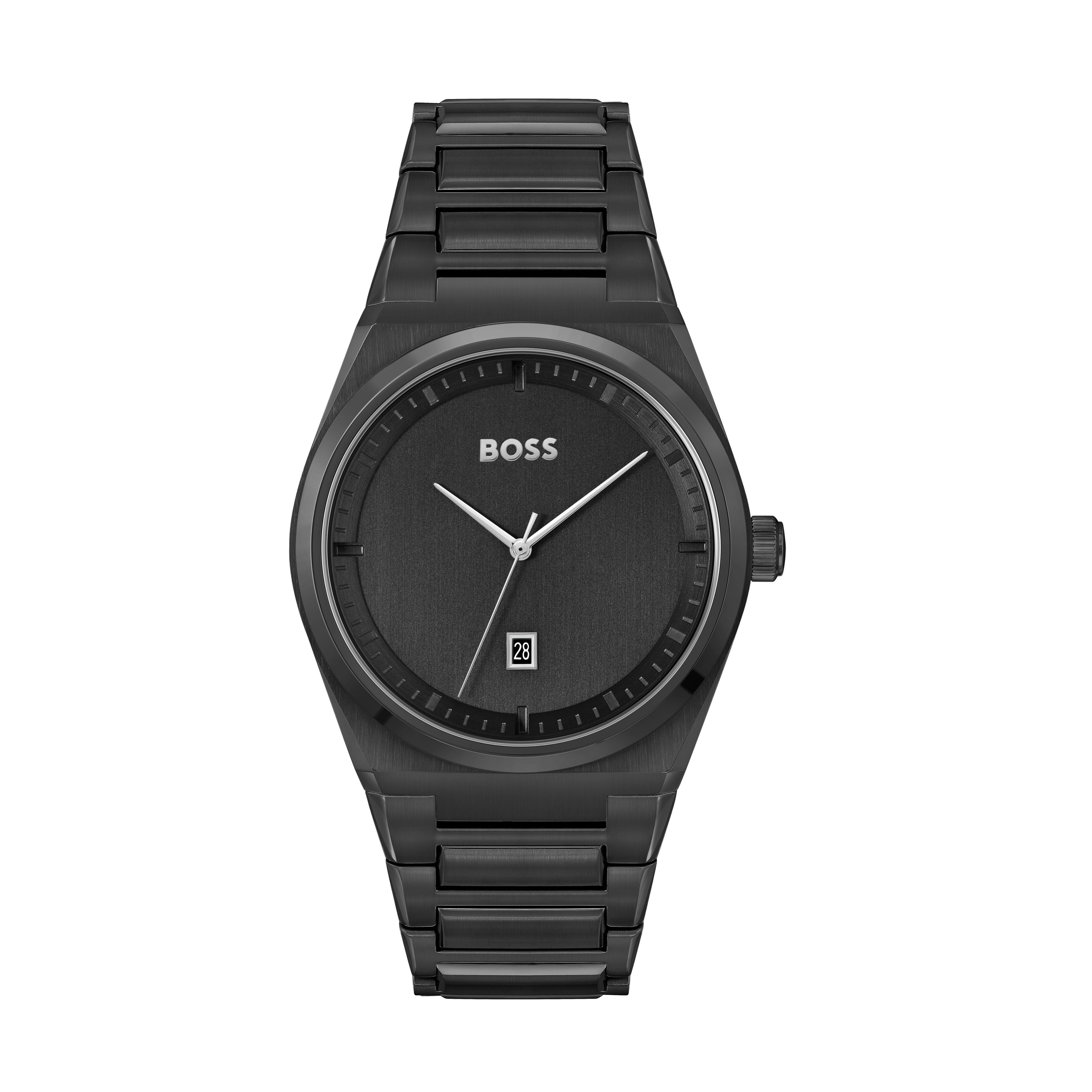 BOSS Steer Stainless Steel Black Quartz Men’s Watch 1513994 | 42 mm ...