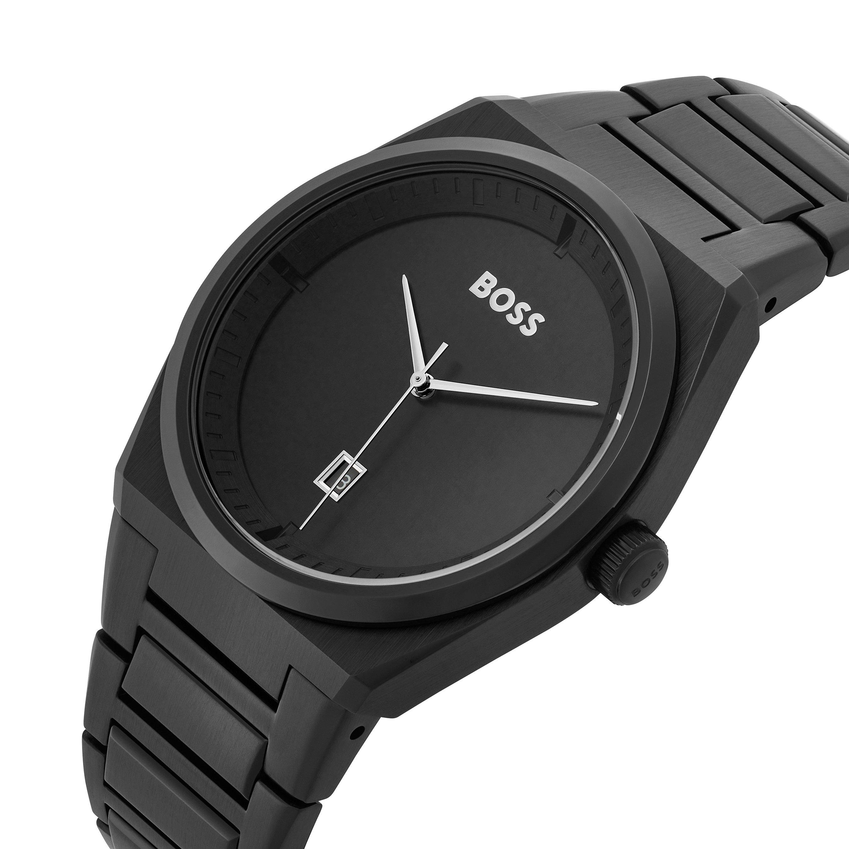 BOSS Steer Stainless Steel Black Quartz Men’s Watch 1513994 | 42 mm ...