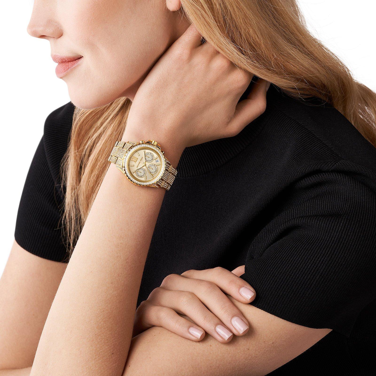 Michael Kors Everest Gold Chronograph Quartz Ladies Watch MK7254 | 36 ...