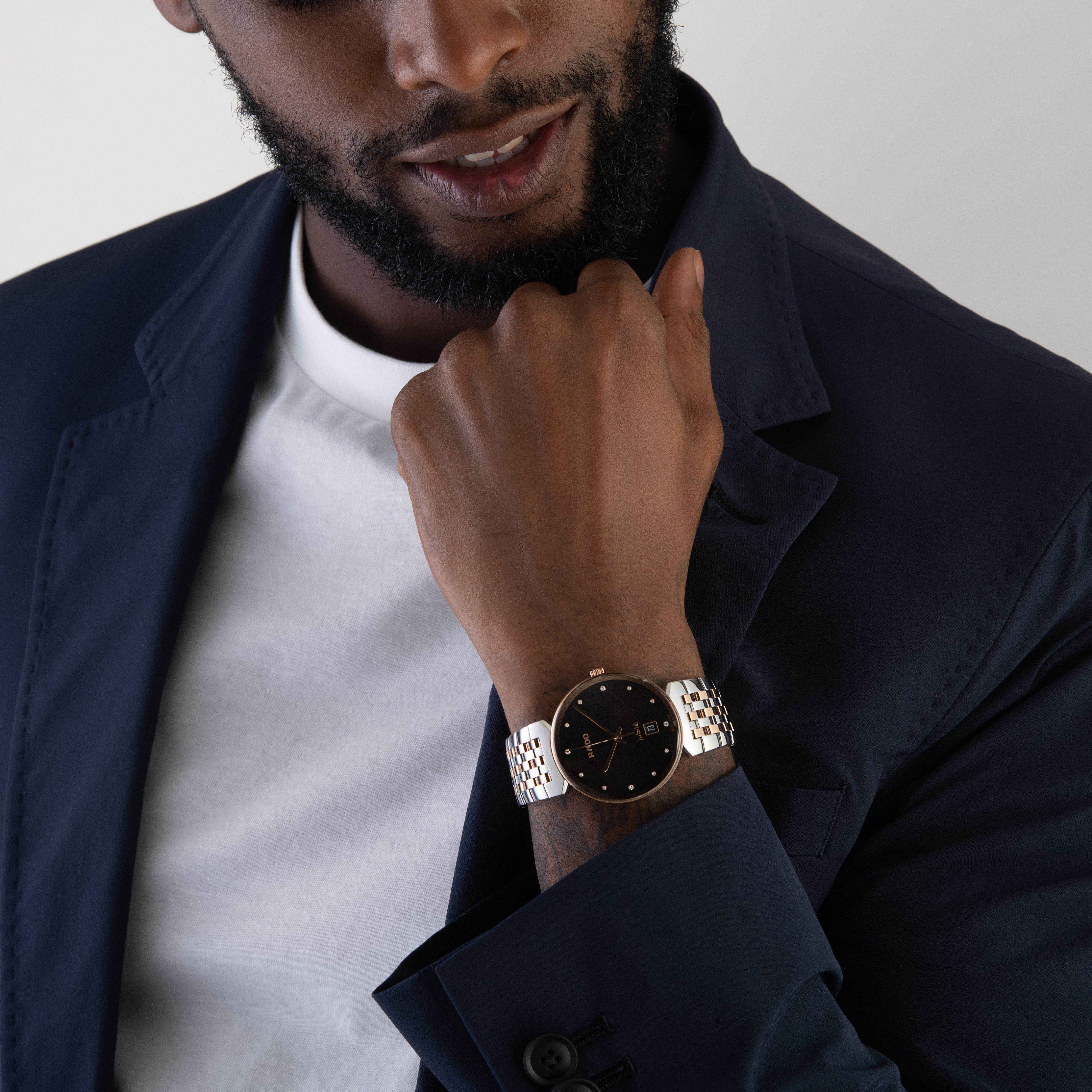 Rado Florence 38mm Stainless Steel and Rose Gold PVD Diamond Men’s ...