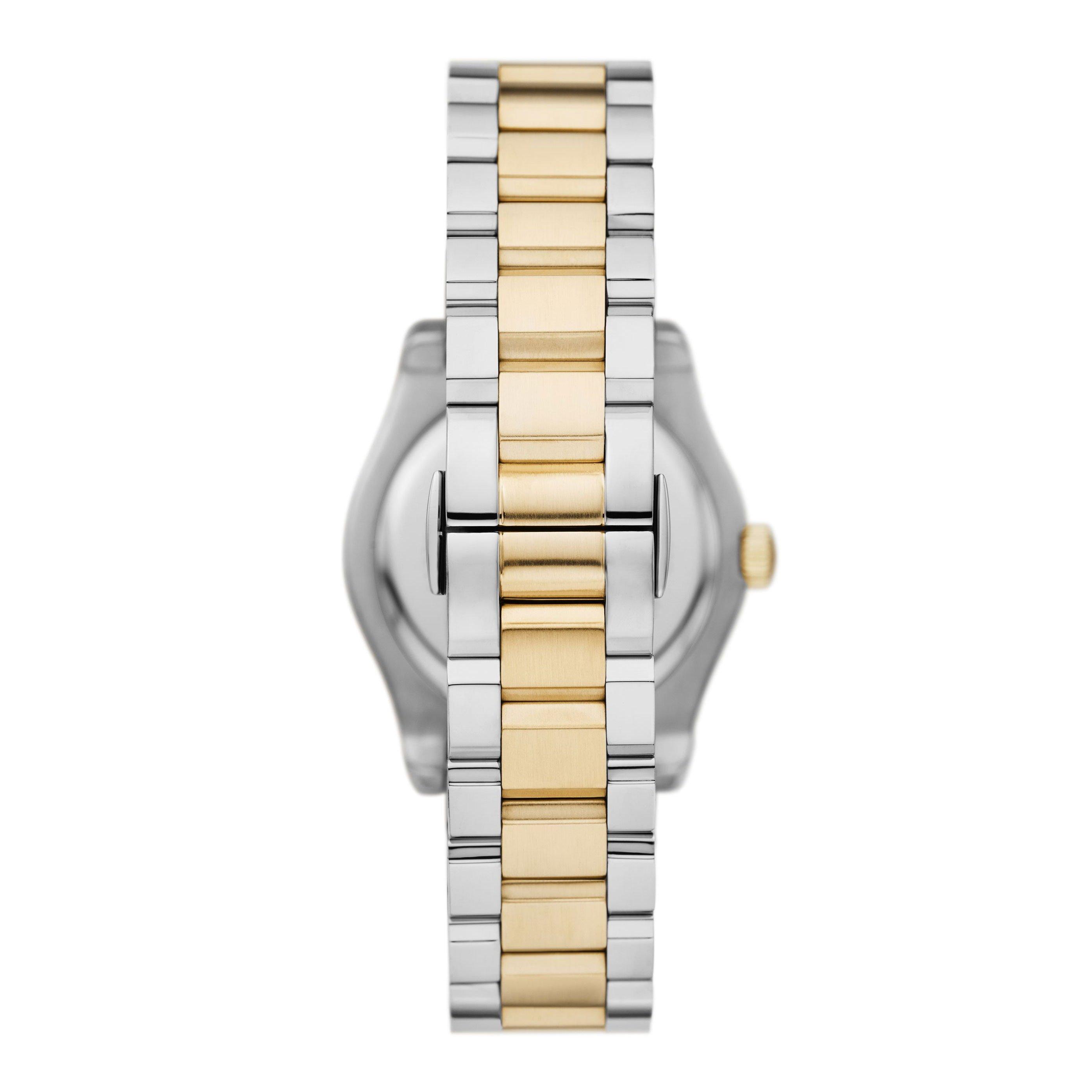 Emporio Armani 32mm Stainless Steel and Yellow Gold Tone Crystal Ladies ...