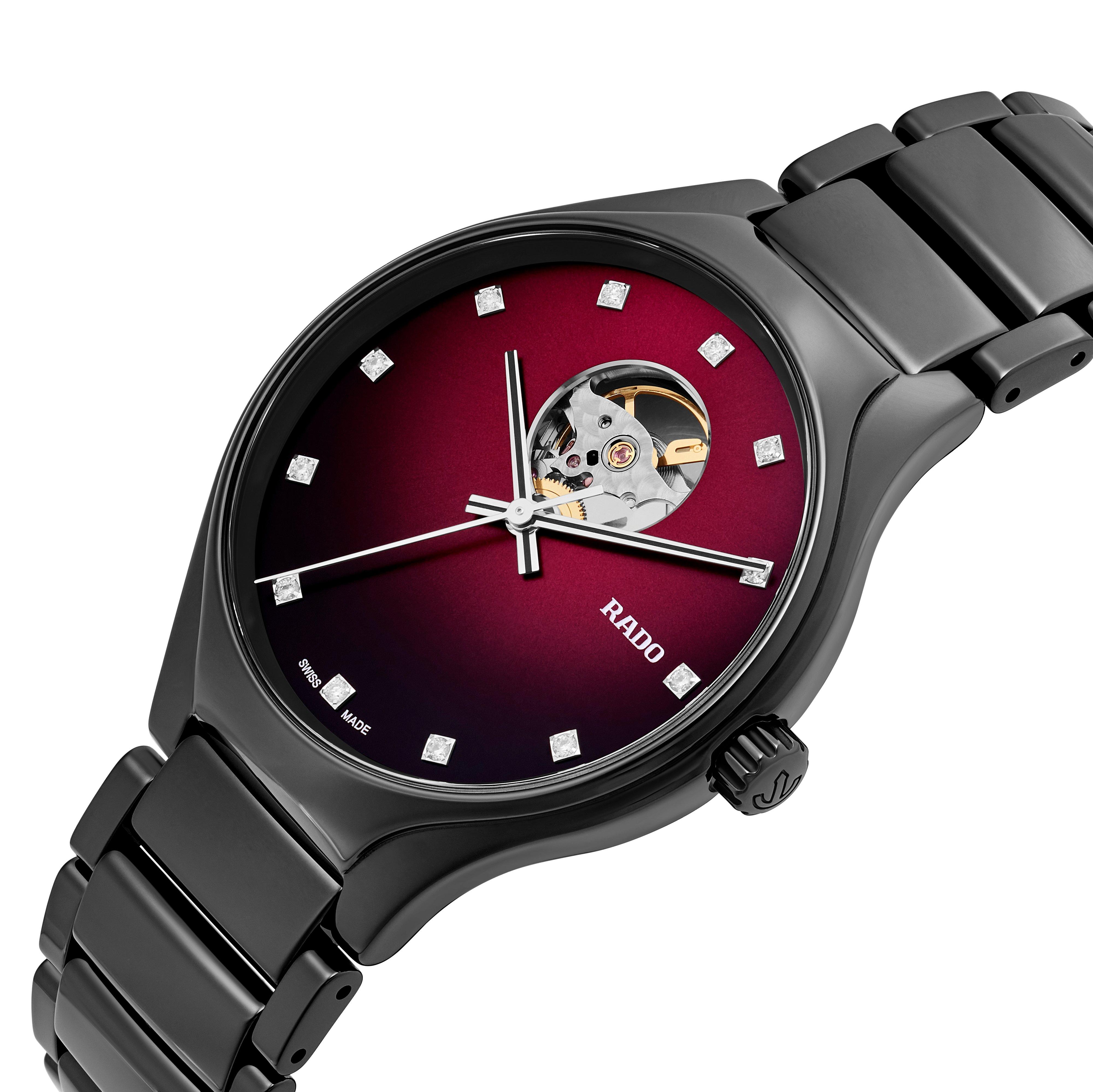 Rado True Round Secret 40mm High-Tech Ceramic Diamond Automatic Watch ...