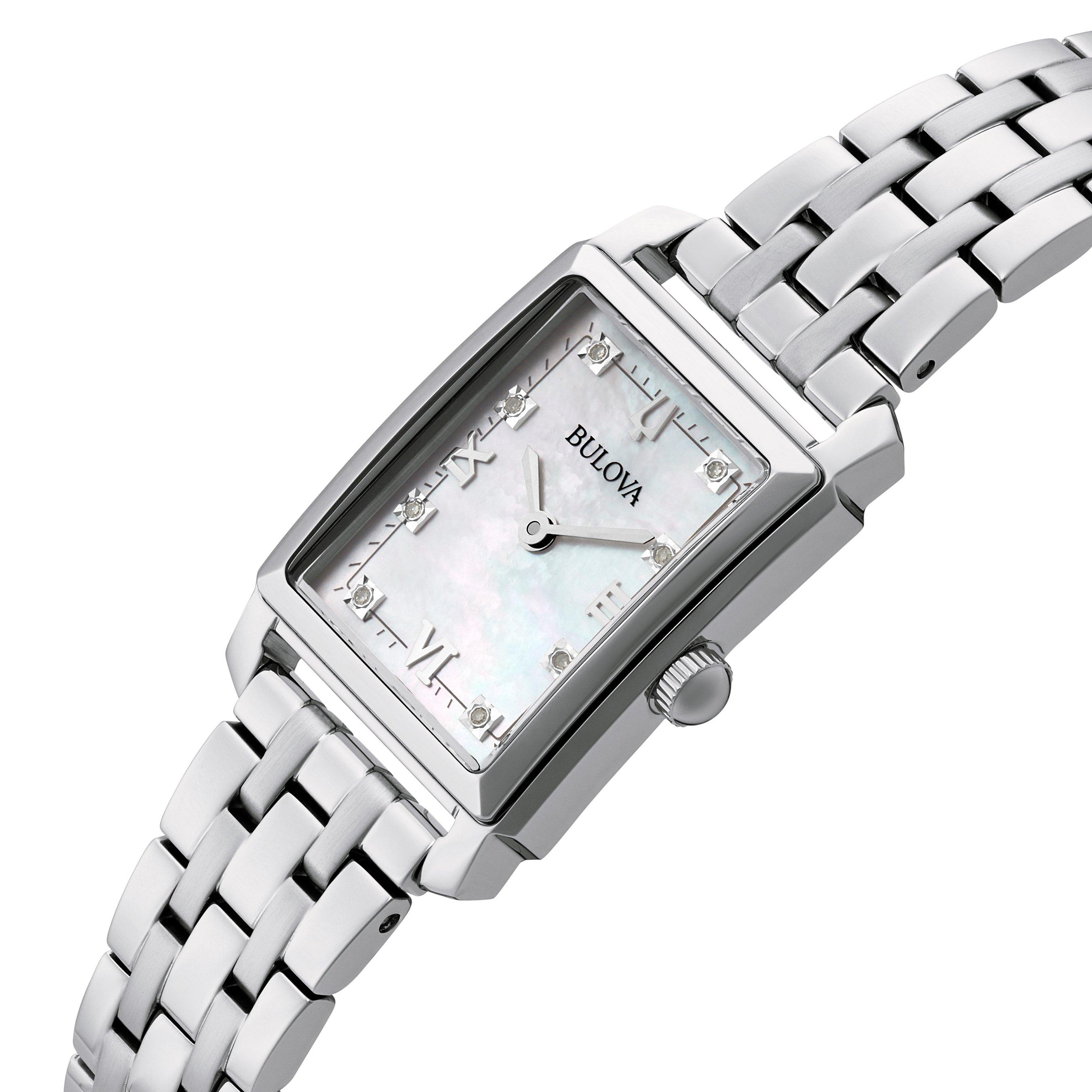 Bulova Sutton 21mm Diamond Ladies Watch 96P244 | 21 mm, Mother of Pearl ...