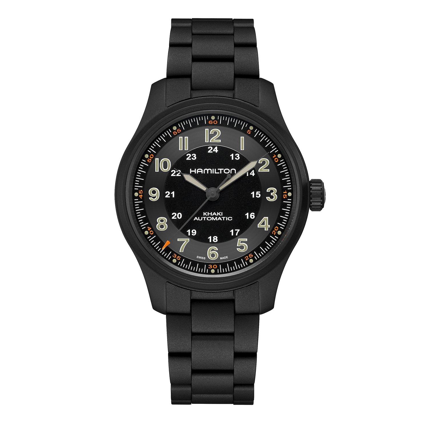 Hamilton Khaki Field 42mm Titanium Automatic Watch H70665130 | Black ...