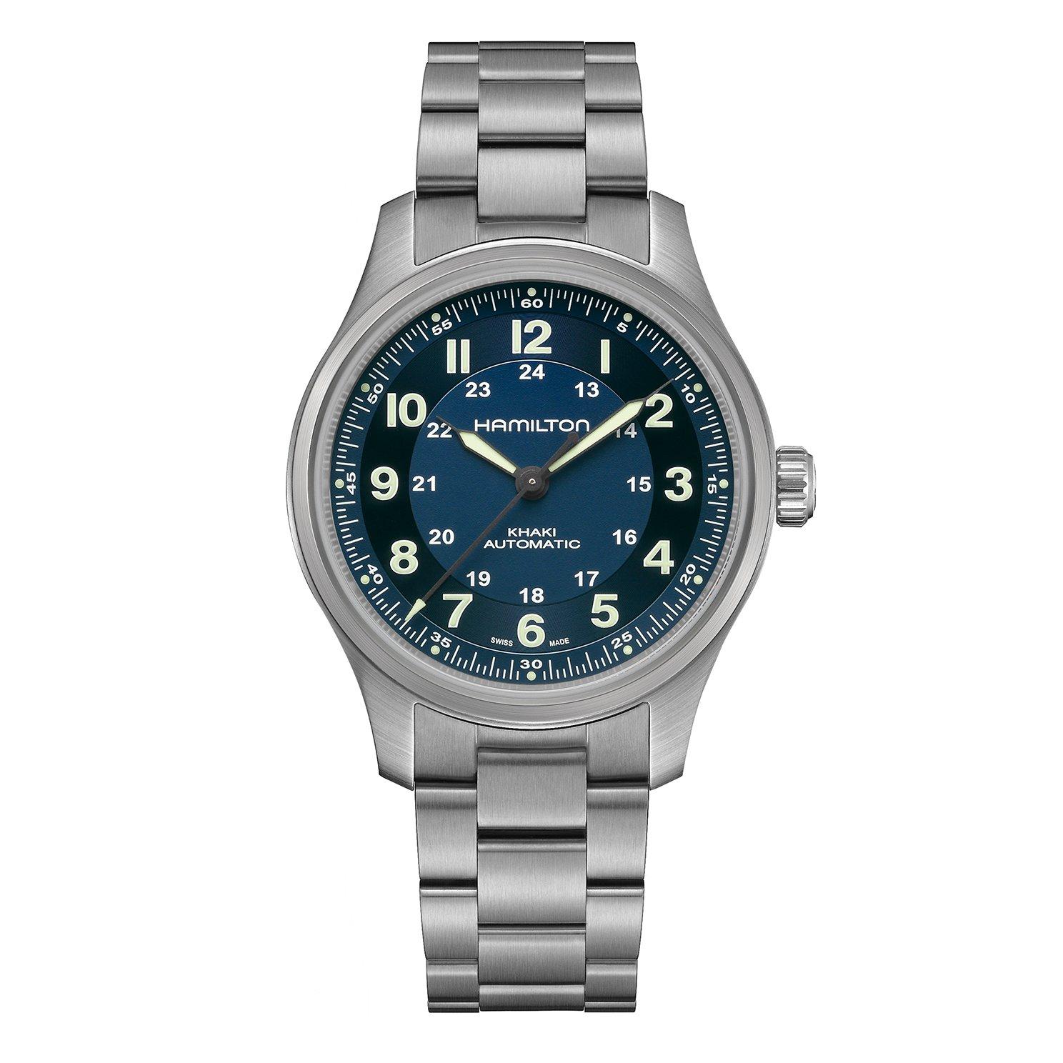 Hamilton Khaki Field 42mm Titanium Automatic Watch H70545140 | Blue, 42 ...
