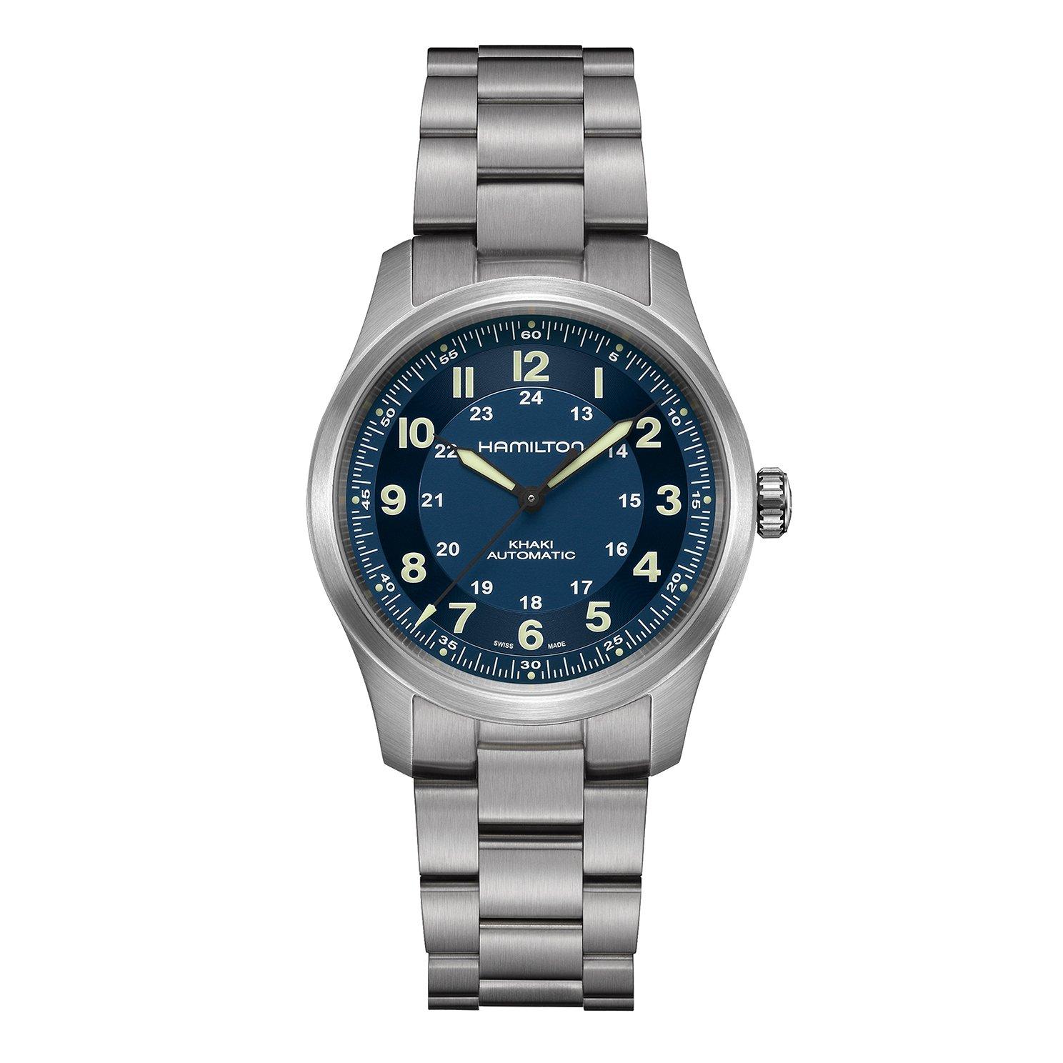 Hamilton Khaki Field 38mm Titanium Automatic Watch H70205140 | Blue, 38 ...