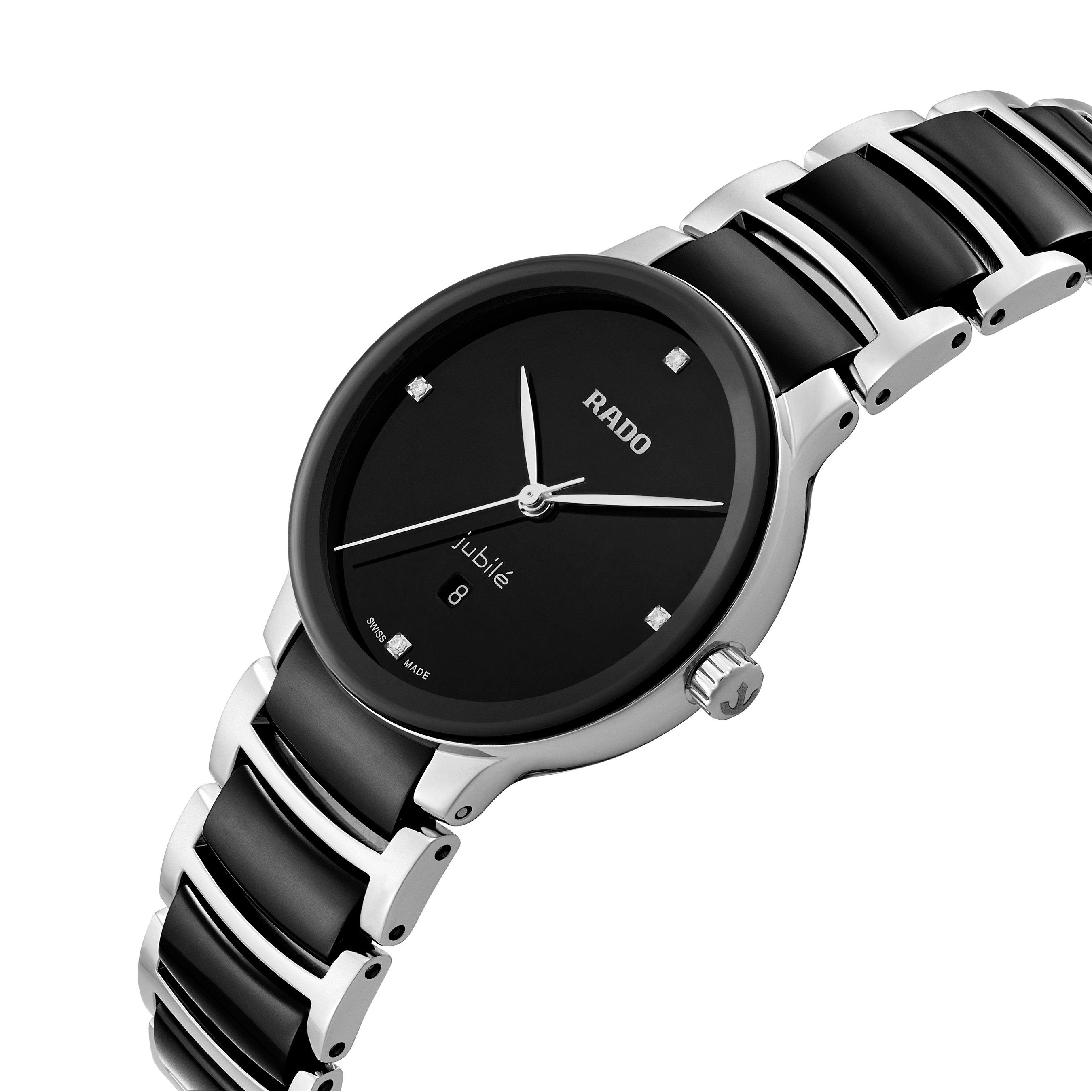 Rado Centrix 30.5mm High-Tech Ceramic Diamond Ladies Watch R30026712 ...