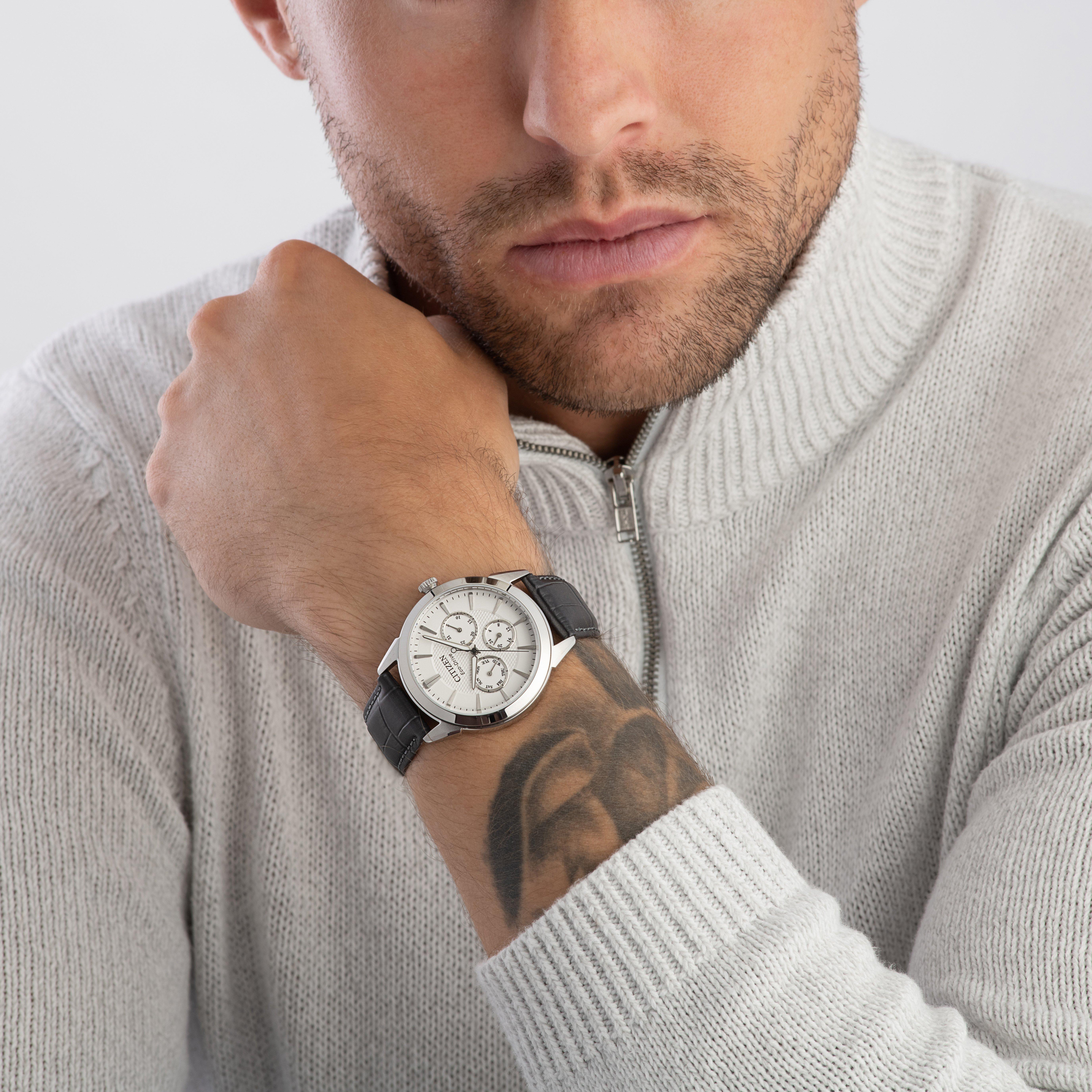 Citizen Rolan 40mm Stainless Steel Eco-Drive Men’s Watch BU2110-01A ...