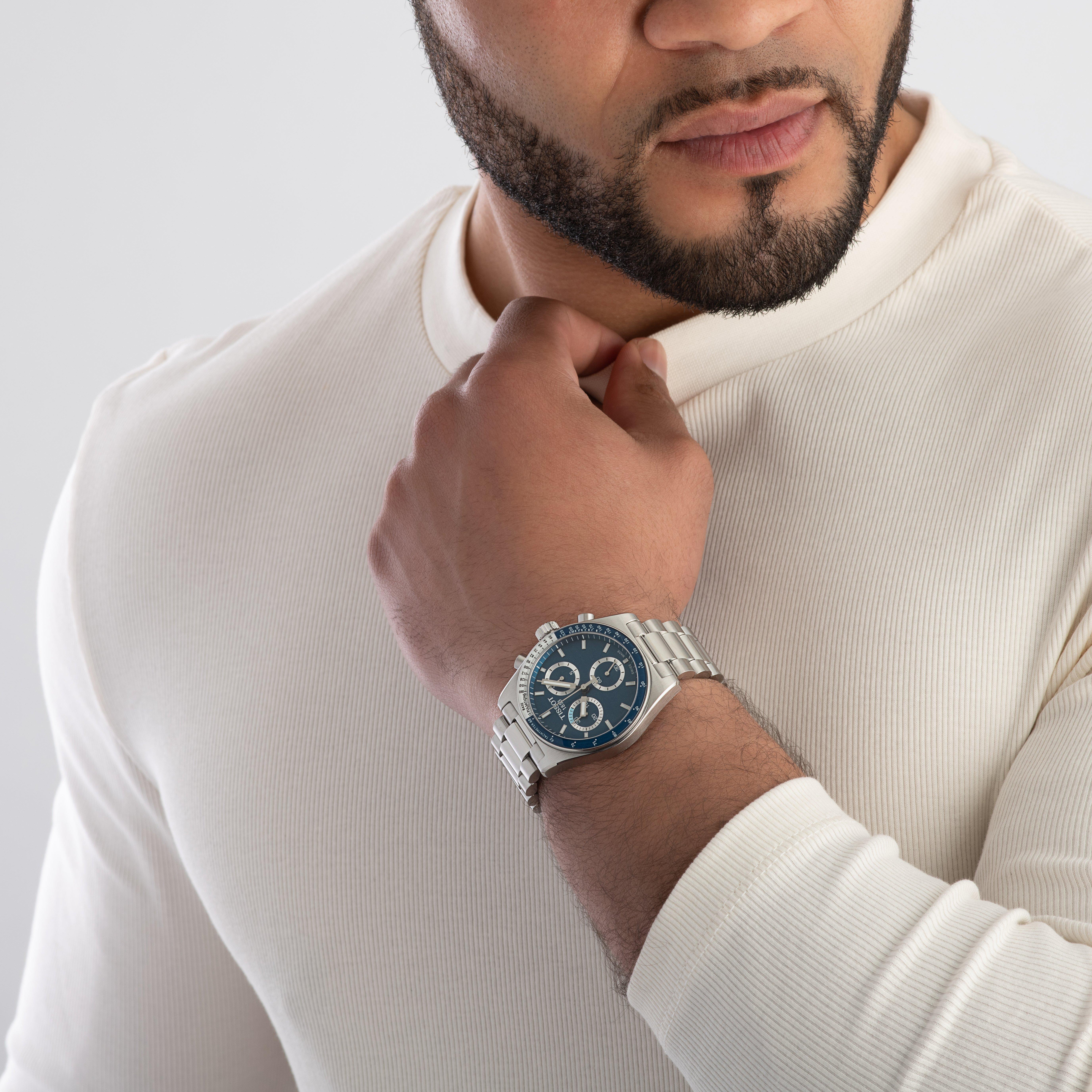 Tissot PR516 40mm Chronograph Men’s Watch T1494171104100 | 40 mm, Blue ...