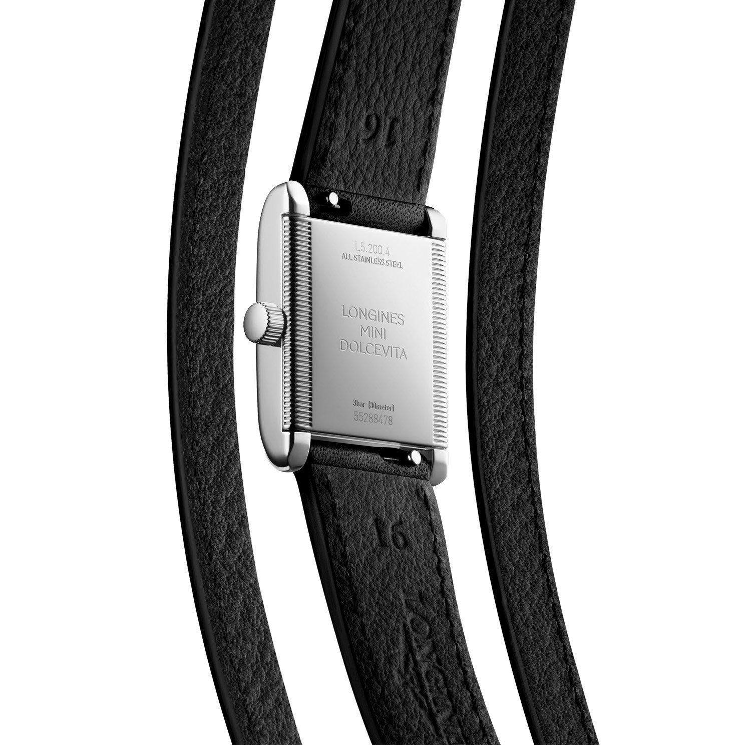 Longines Mini DolceVita 29mm Black Leather Strap Ladies Watch L52004710 ...