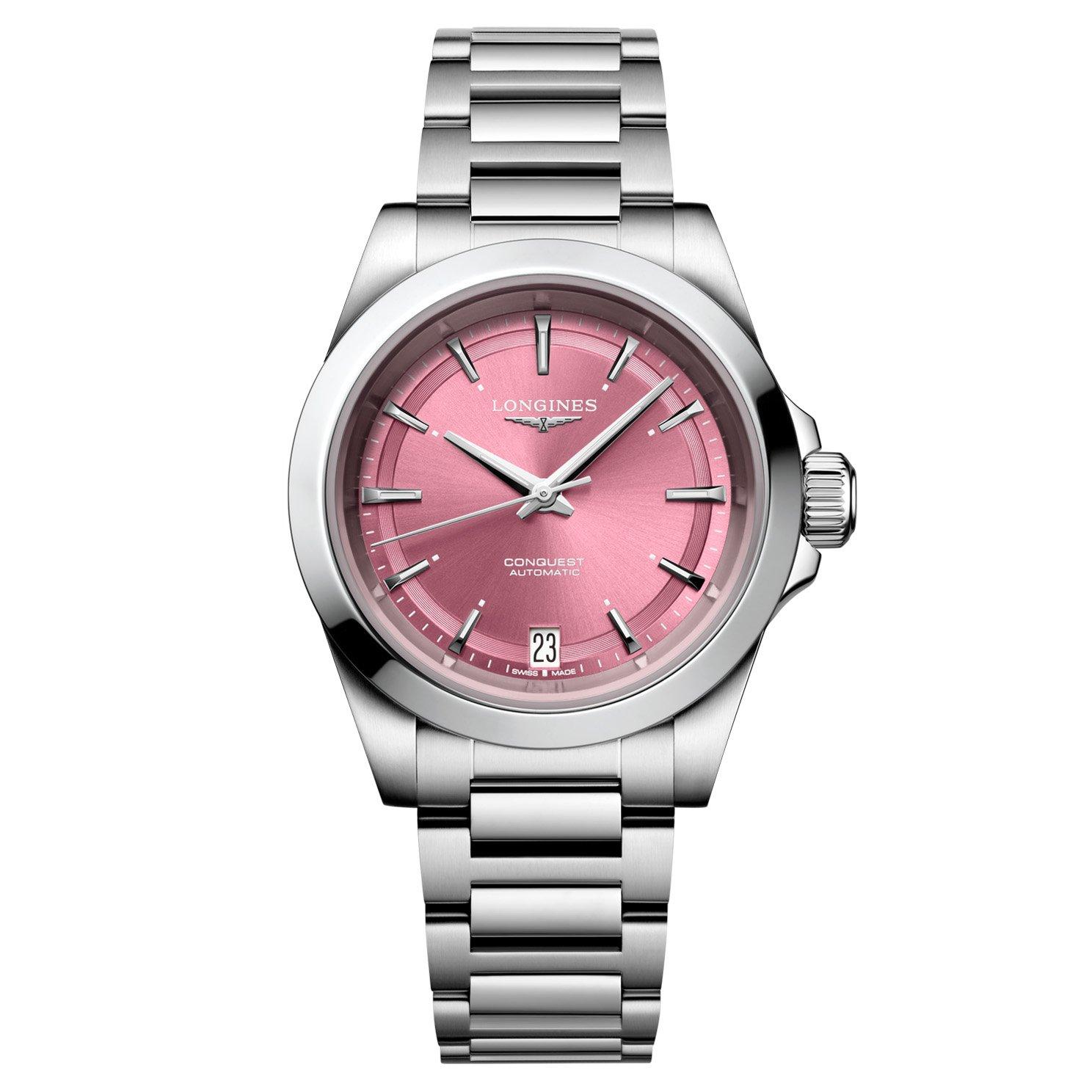 Longines Conquest 34mm Automatic Ladies Watch L34304996 | Pink, 34 mm ...