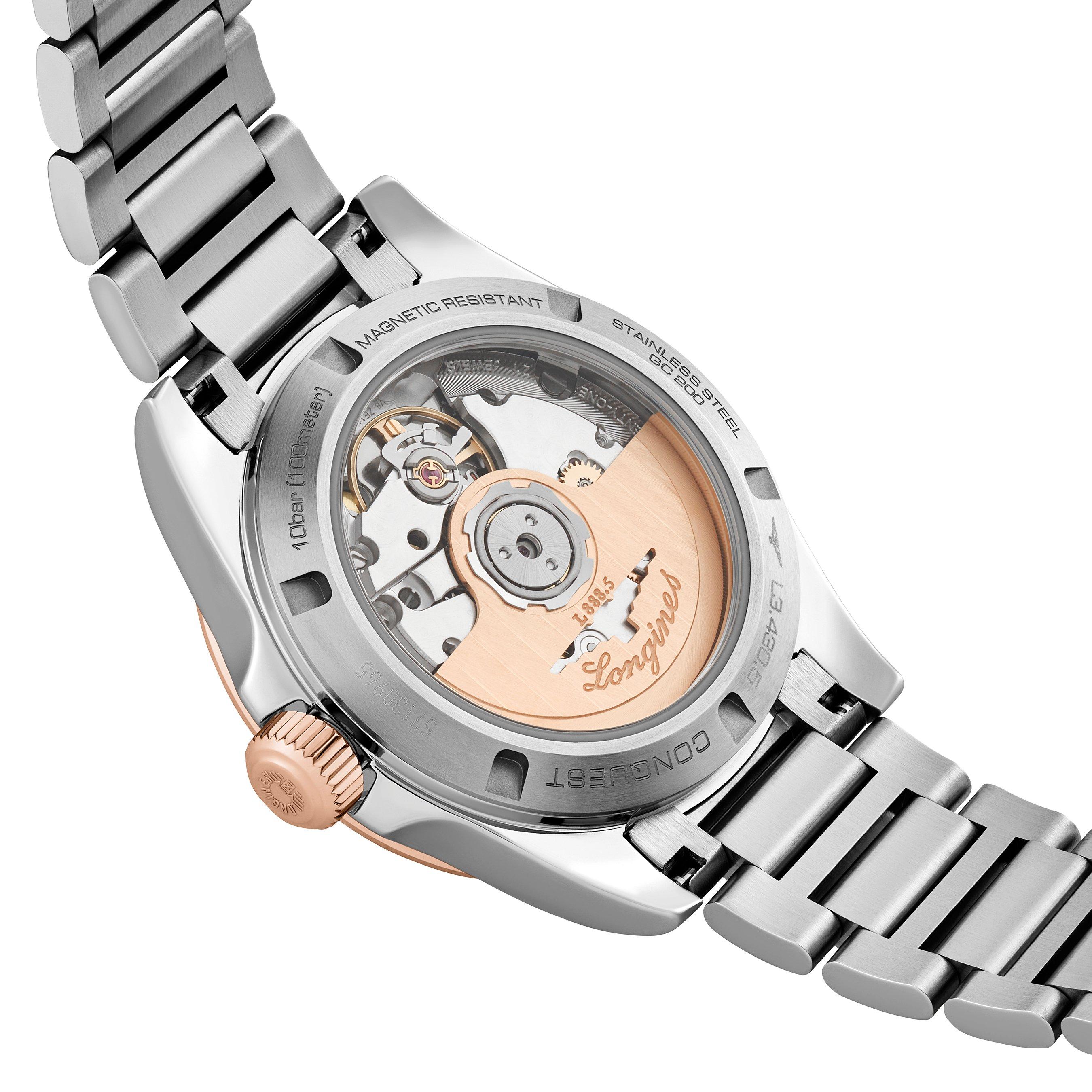 Longines Conquest 34mm Stainless Steel and 18ct Rose Gold Automatic ...
