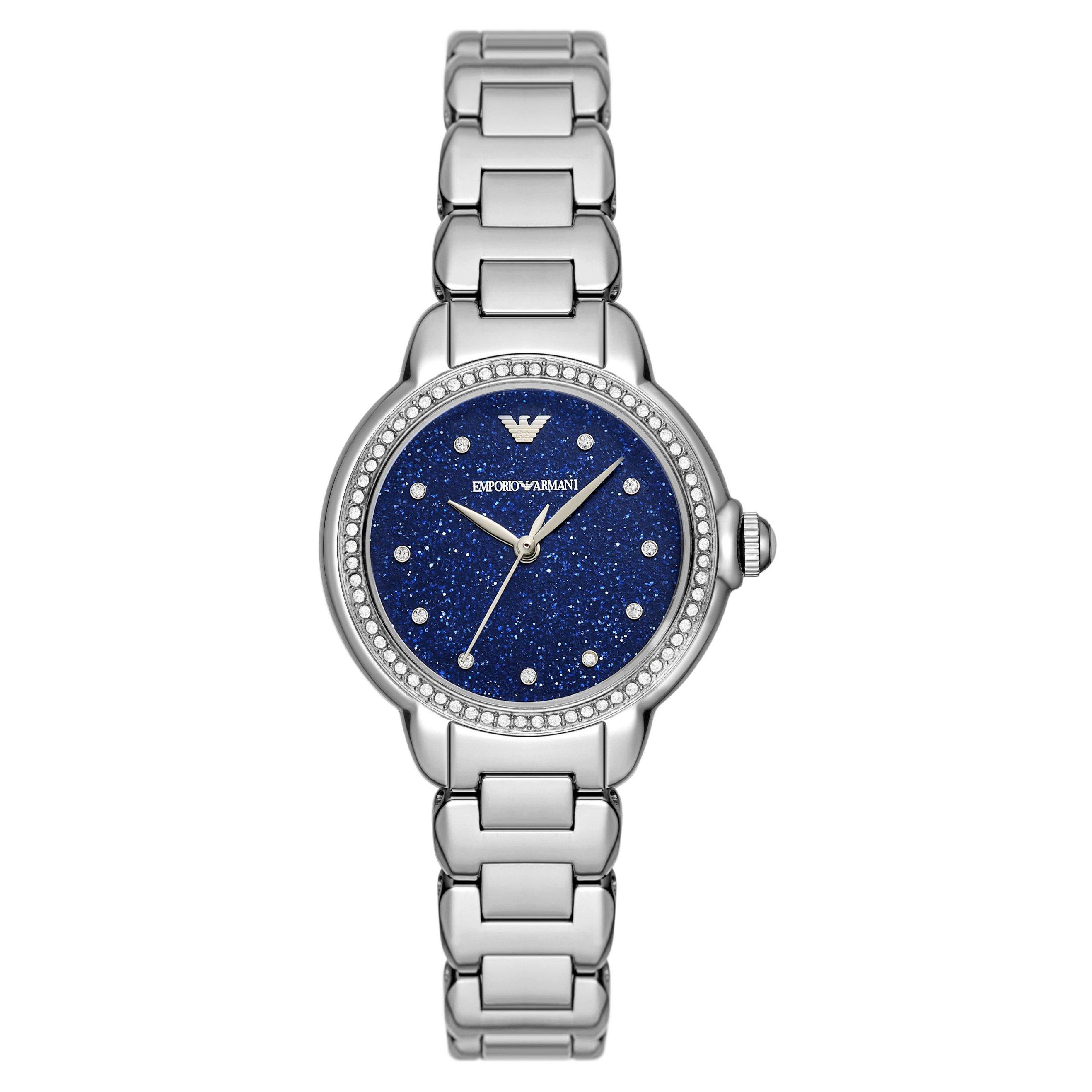 Emporio Armani 32mm Crystal Ladies Watch AR11630 | 32 mm, Blue Dial ...