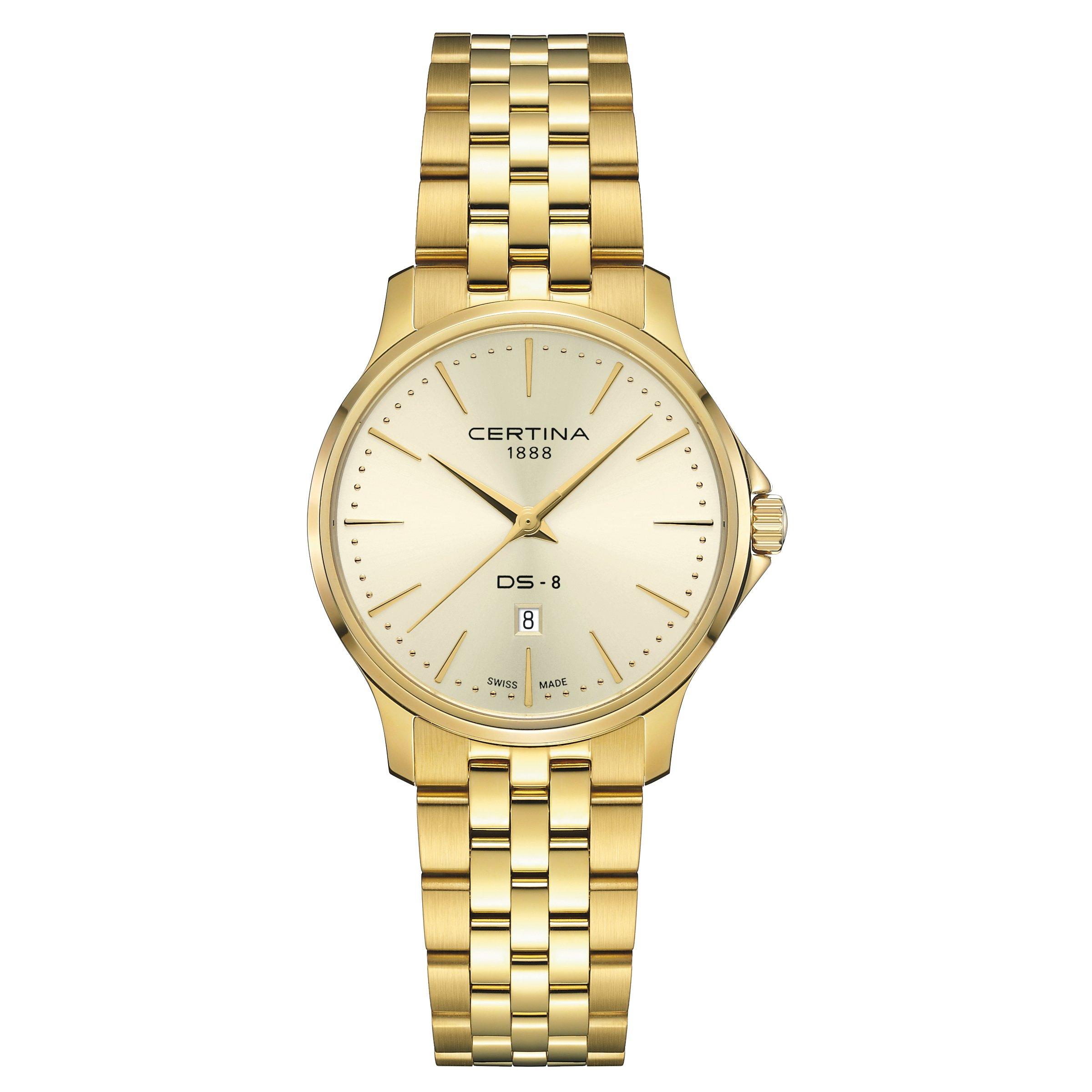 Certina DS-8 Lady 31mm Gold Plated Ladies Watch C0450103336100 | Gold ...