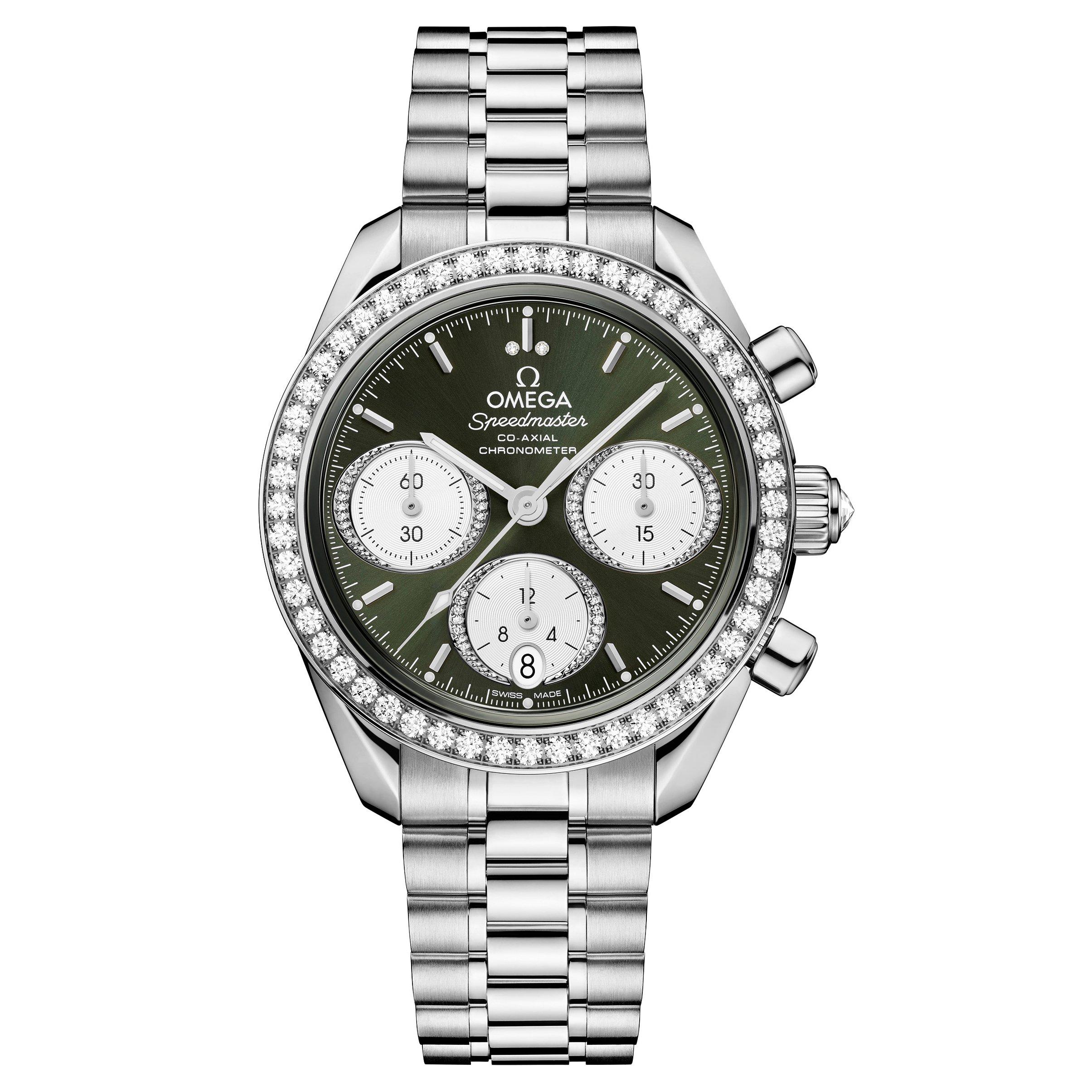 OMEGA Speedmaster 38mm Diamond Chronograph Automatic Ladies Watch 324 ...