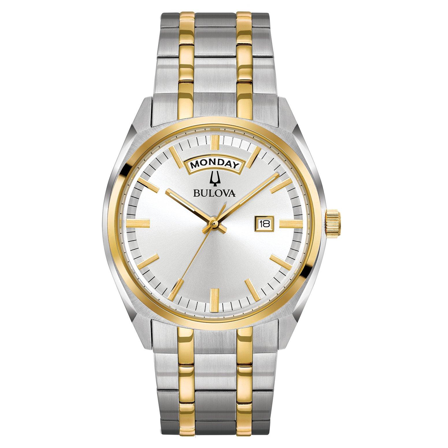 Bulova Surveyor 39mm Stainless Steel and Yellow Gold Tone Men’s Watch ...