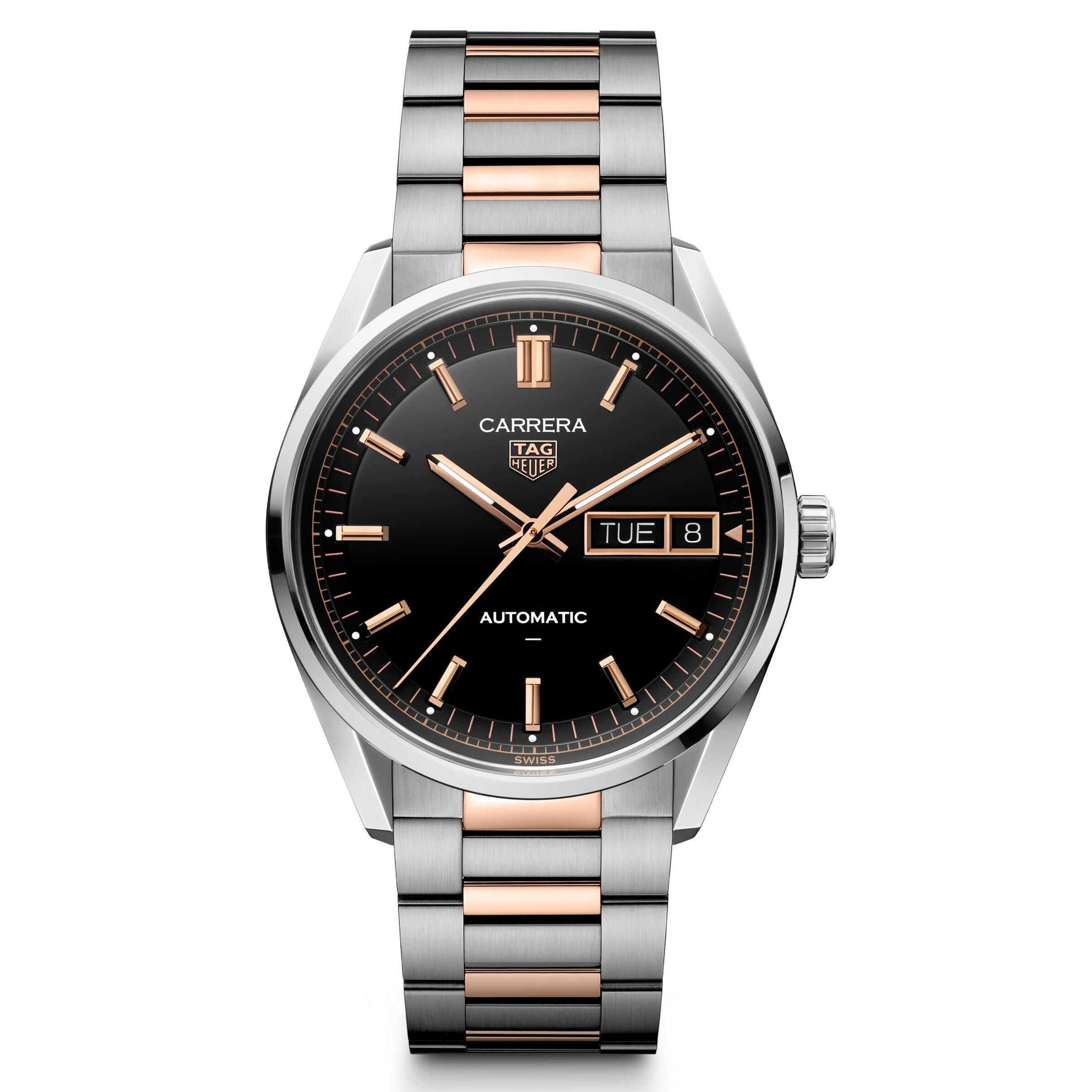 TAG Heuer Carrera Day-Date 41mm Stainless Steel and 18K 5N Rose Gold ...