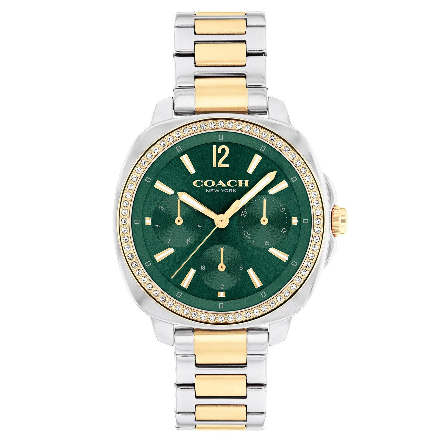 Coach Kitt 34mm Stainless Steel and Yellow Gold Tone Crystal Ladies ...