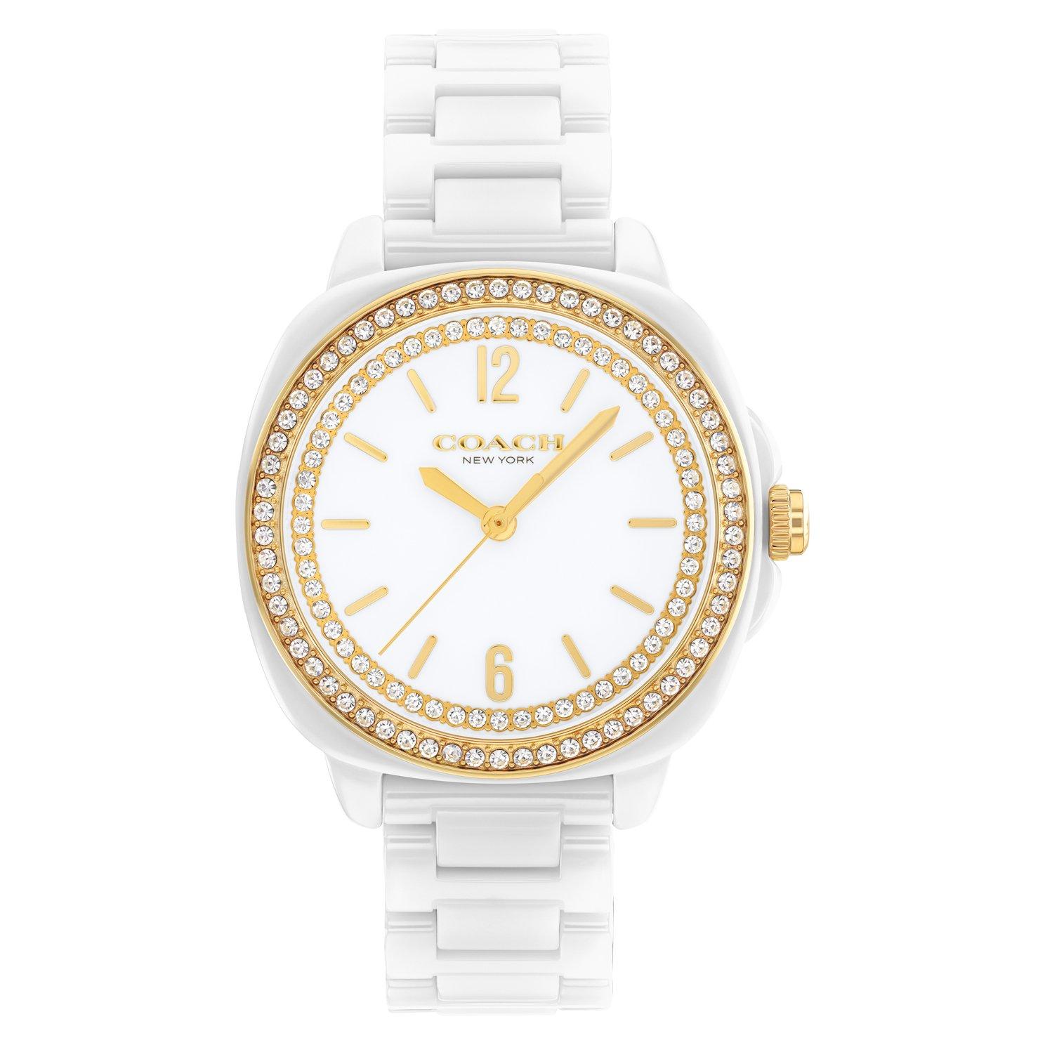 Coach Kitt 34mm Ceramic Crystal Ladies Watch 14504562 | White, 34 mm ...