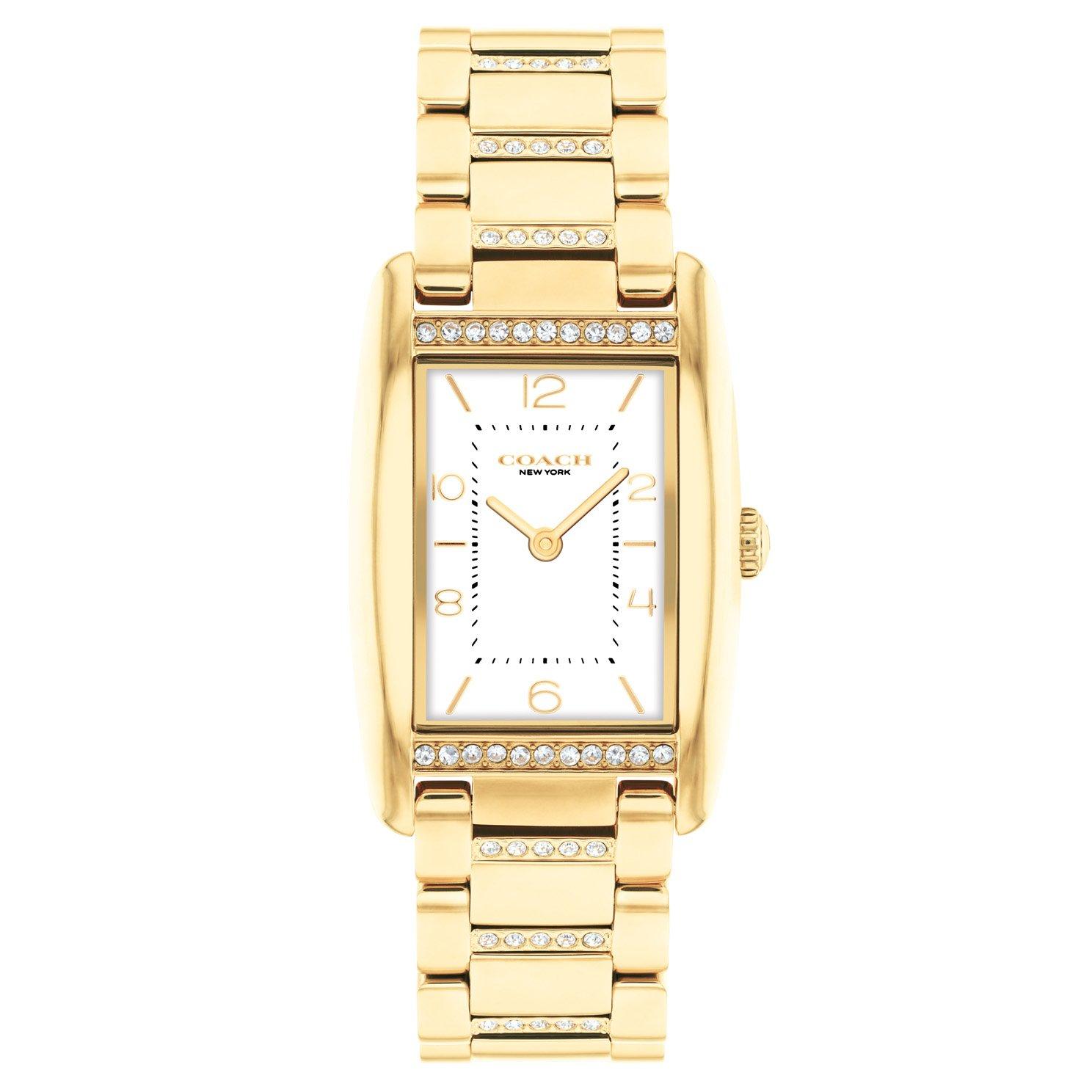 Coach Reese 35mm Yellow Gold Tone Crystal Ladies Watch 14504316 | White ...