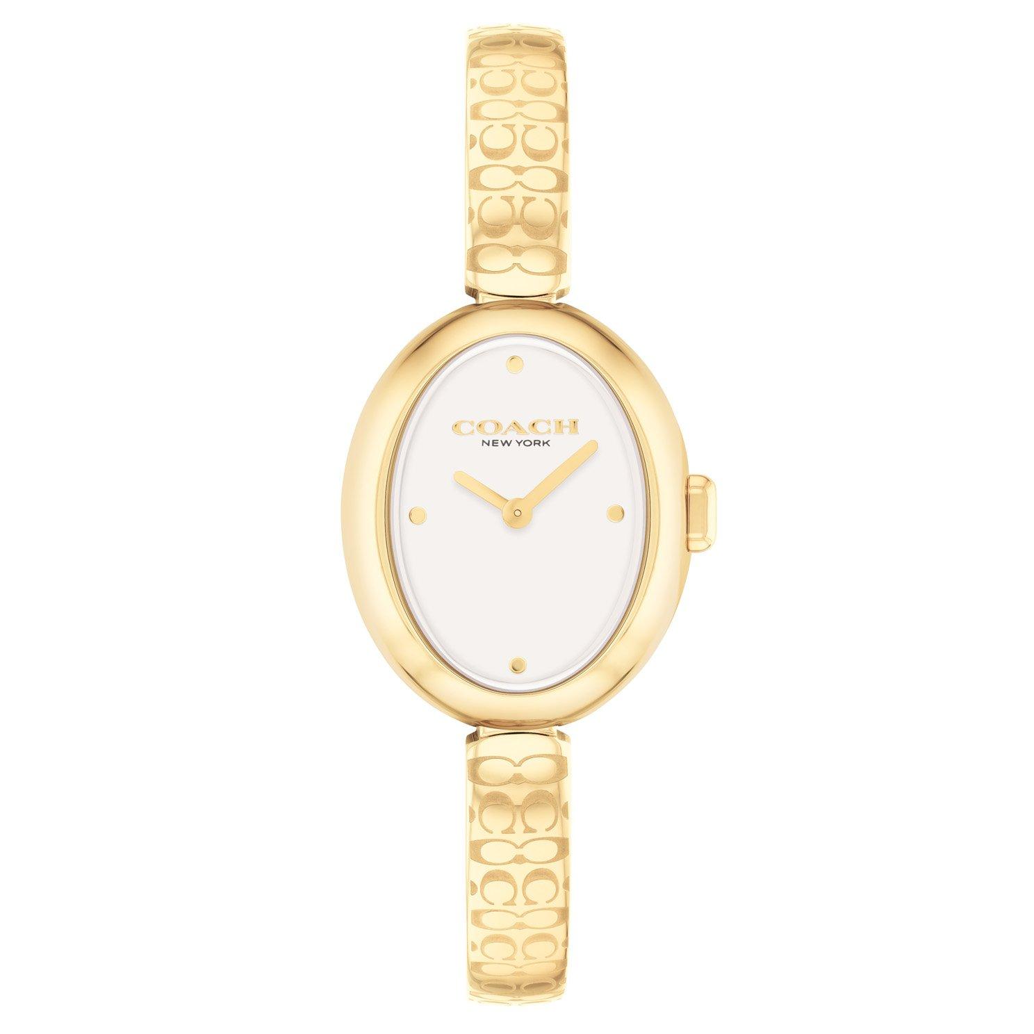 Coach Sammy 22mm Yellow Gold Tone Ladies Watch 14504528 | White, 22 mm | Beaverbrooks