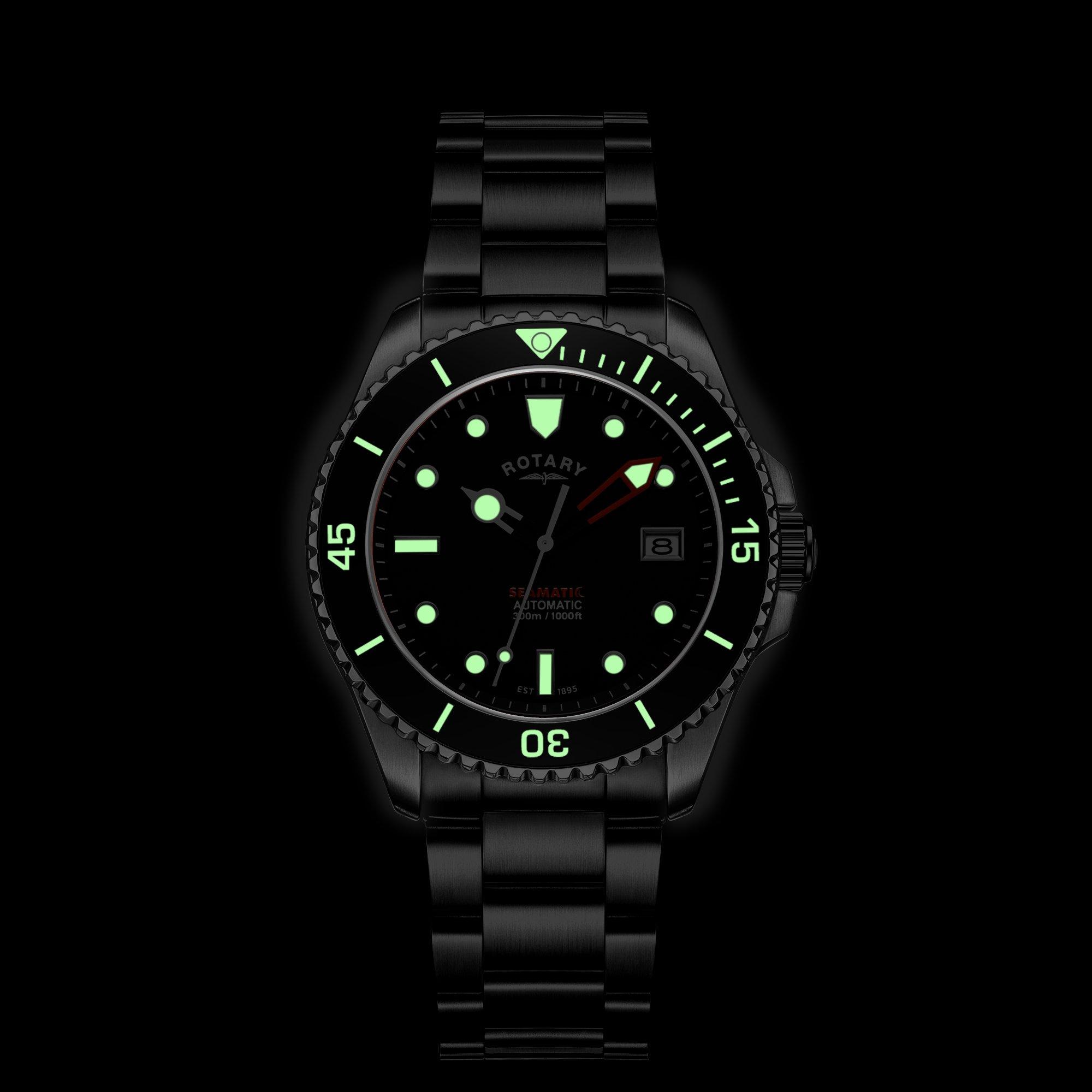 Rotary Seamatic 300 42mm Automatic Watch RGB05430/04 | Black, 42 mm ...