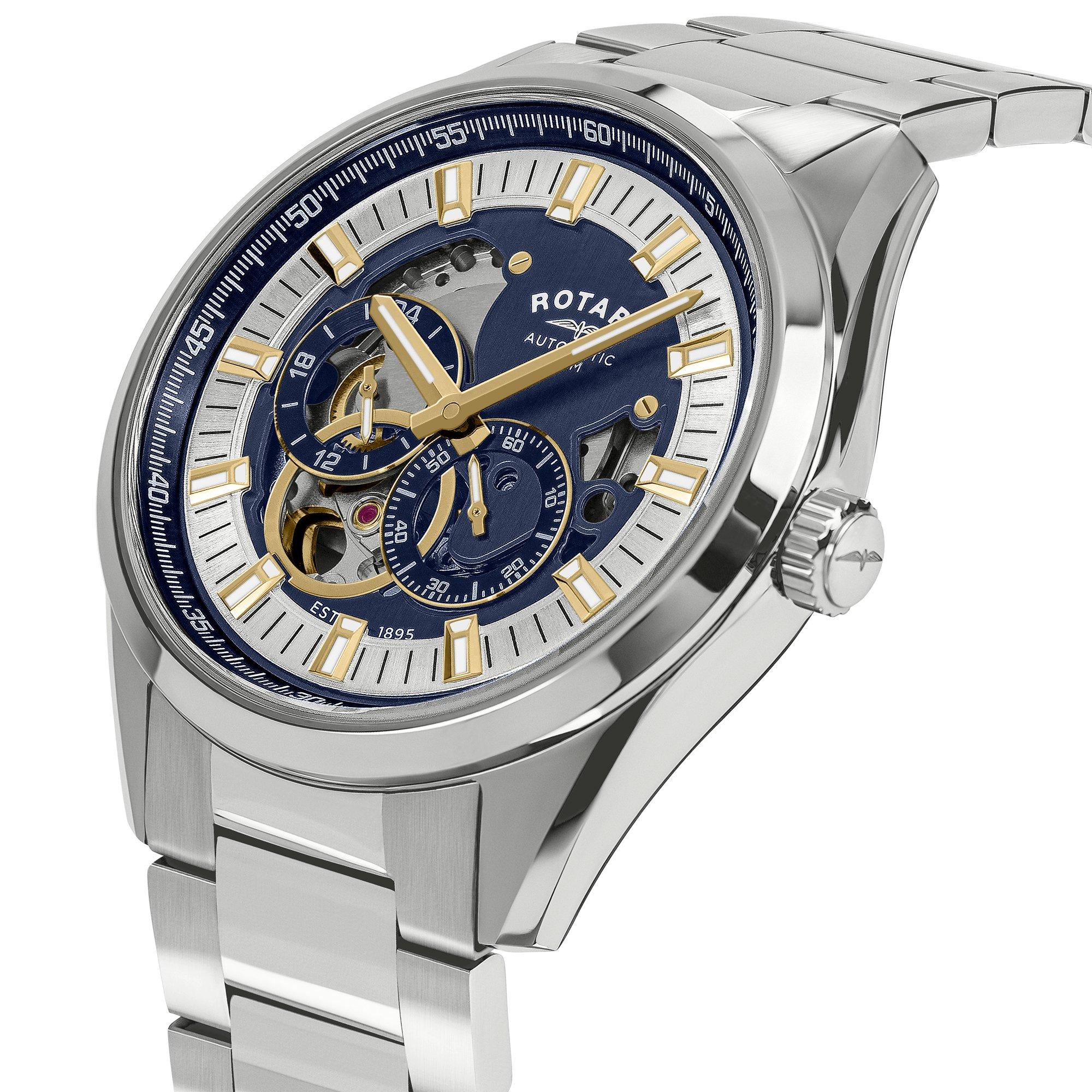 Rotary Seamatic Eclipse 43mm Automatic Watch RGB10007/05 | Blue, 43 mm ...