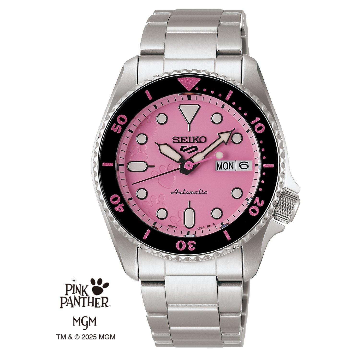 Seiko Limited Edition 5 Sports X Pink Panther 38mm Automatic Watch ...