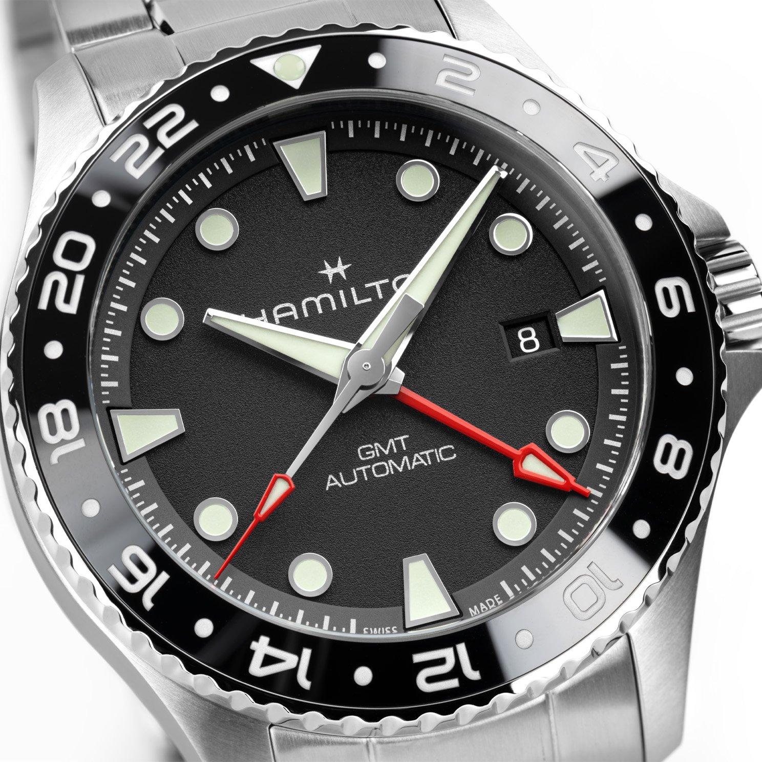 Hamilton Khaki Navy Scuba Auto GMT 43mm Watch H82555130 | Black, 43 mm ...