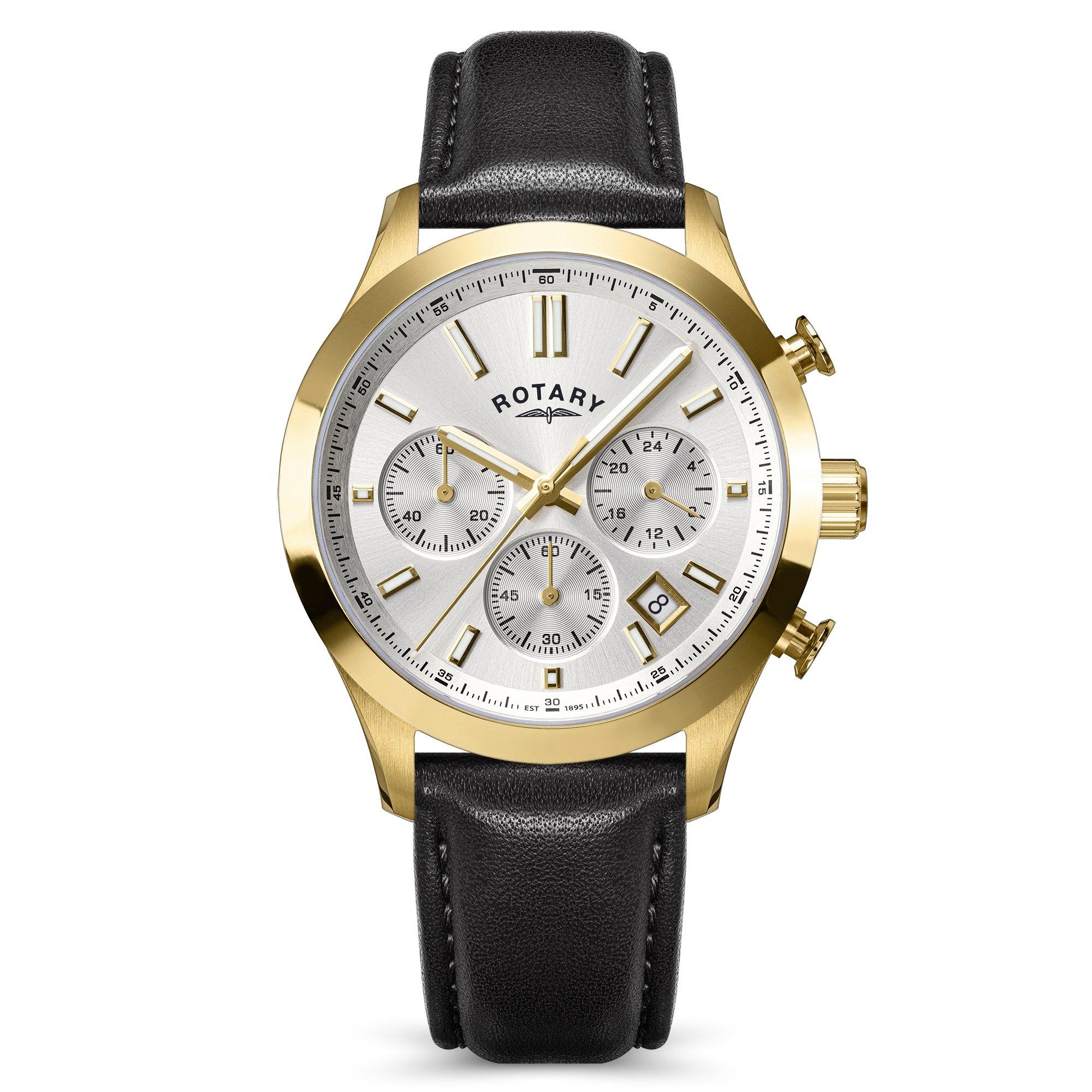Rotary Heritage Chronograph 40mm Yellow Gold Plated Men’s Watch ...