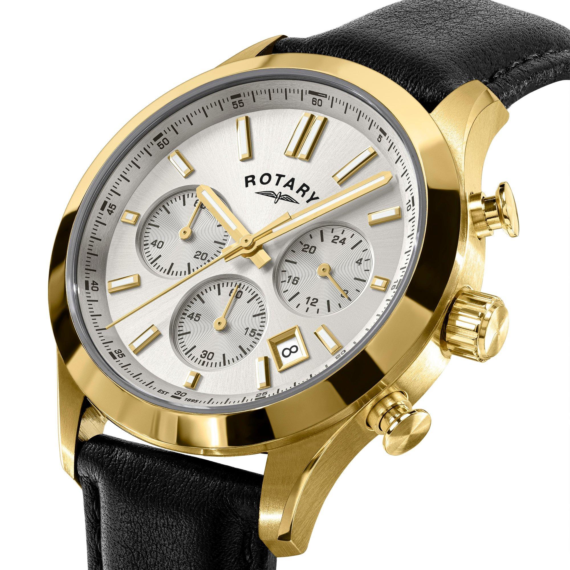 Rotary Heritage Chronograph 40mm Yellow Gold Plated Men’s Watch ...